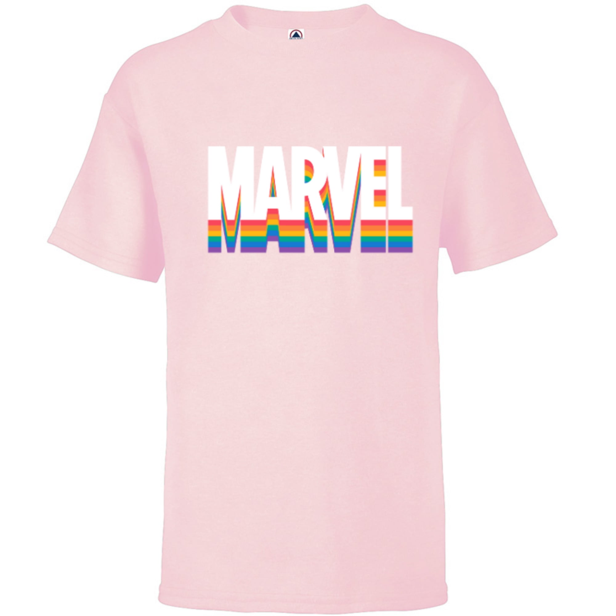 Marvel Pride Rainbow Marvel Logo Super Hero Pride- Short Sleeve T-Shirt for Kids - Customized ...