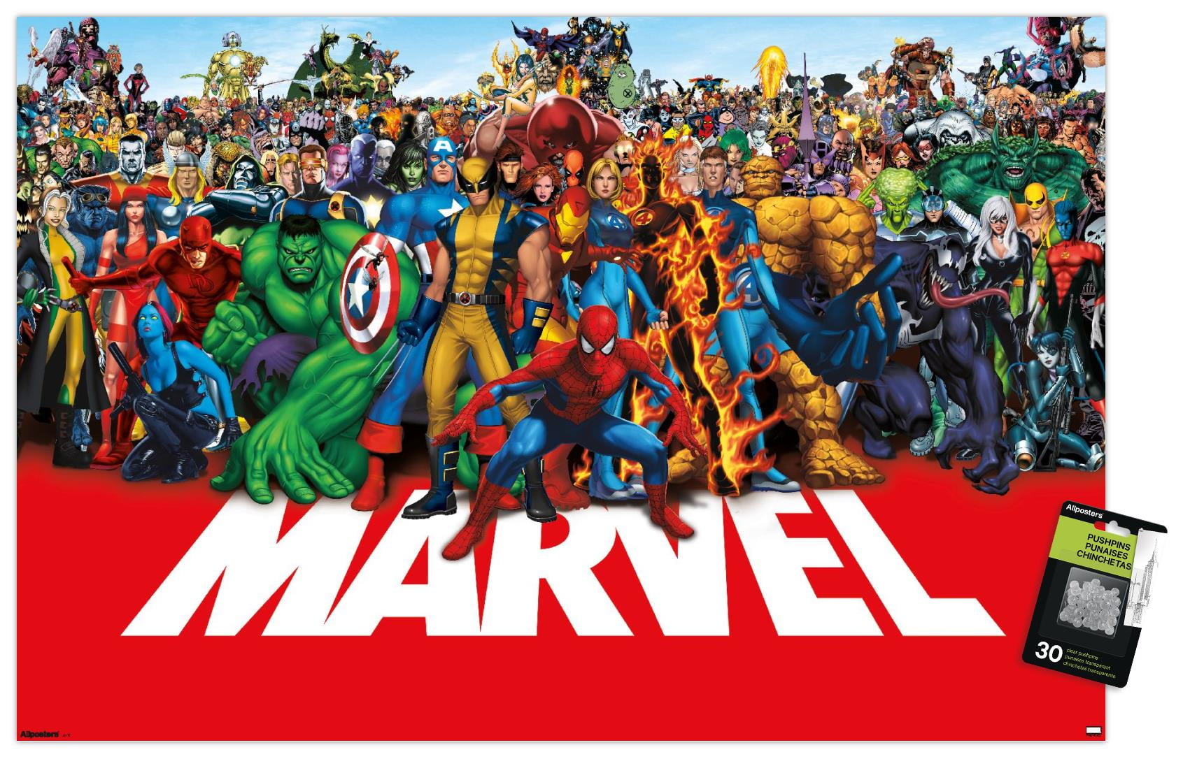 Marvel Publishing - The Marvel Lineup 2025 Wall Poster with Push Pins ...