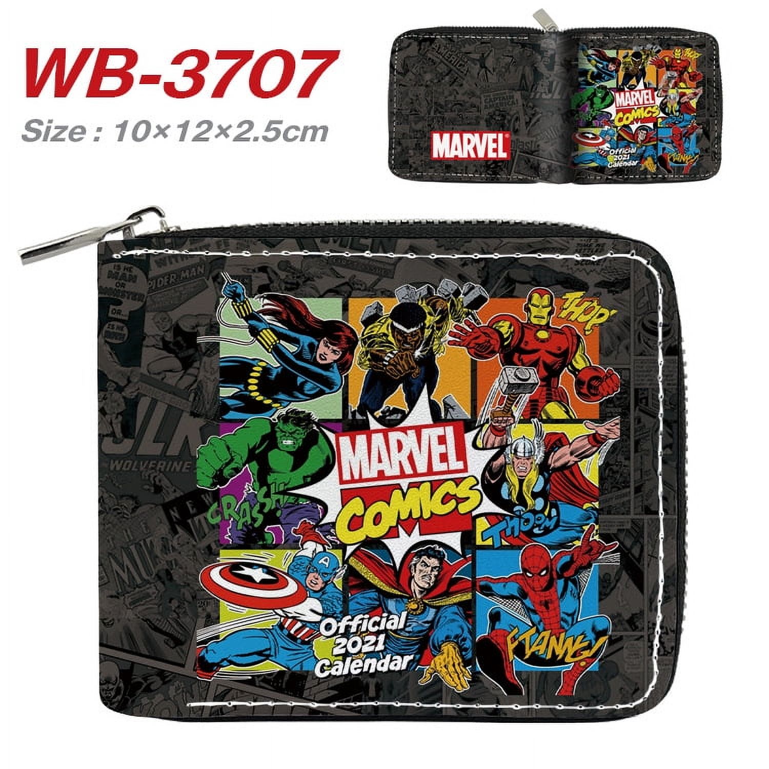 Marvel Series Superhero Peripheral Short Zipper Wallet Half Fold ...