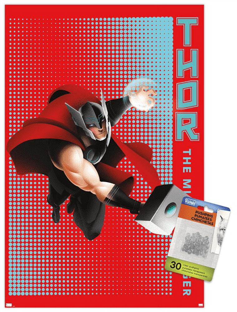 Marvel Shape of a Hero - Thor Wall Poster with Pushpins, 14.725" x 22. ...