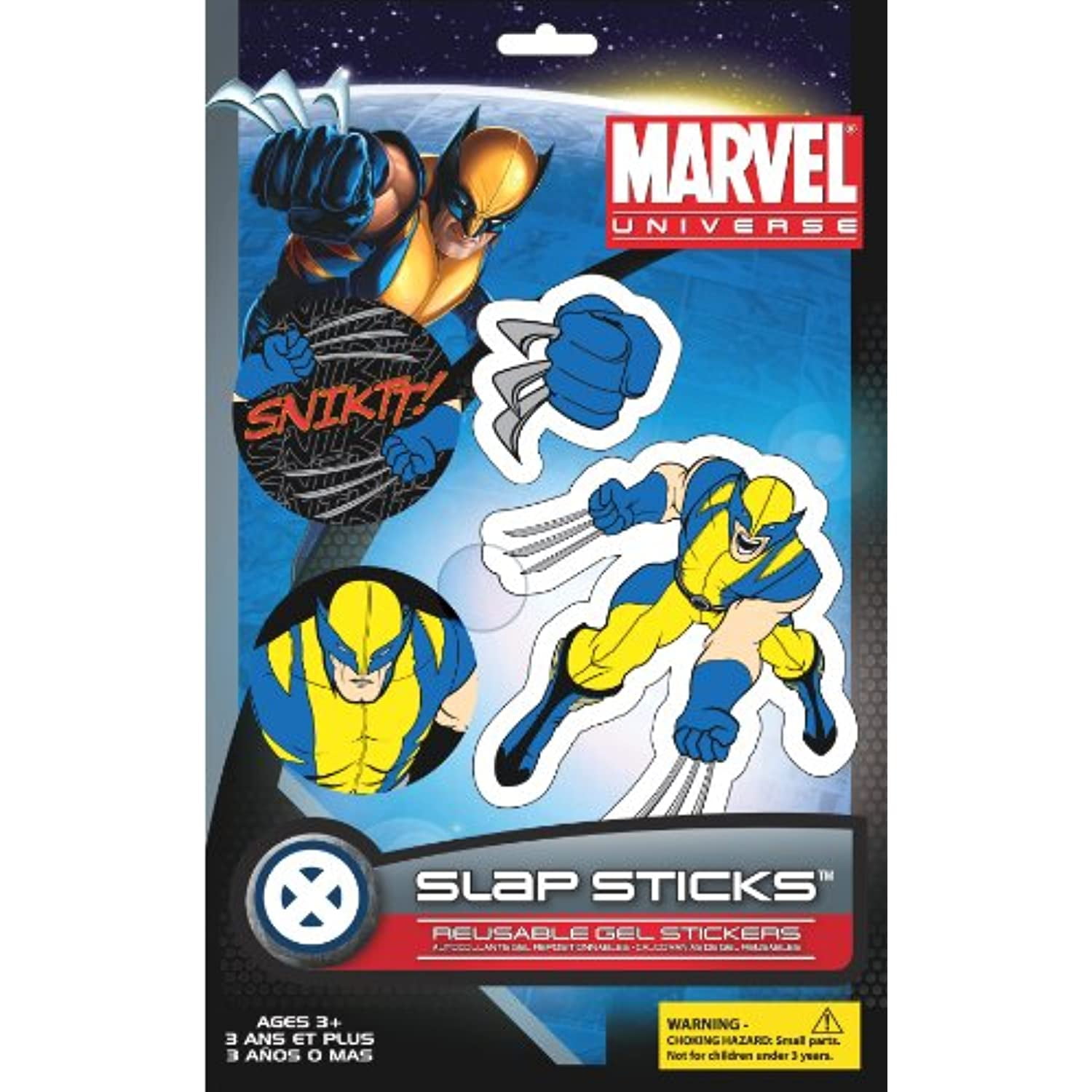Marvel Slap Sticks Wolverine Reusbale Gel Stickers, 5-Inch Character ...