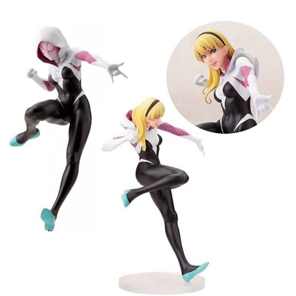 Marvel Kotobukiya Bishoujo Spider-Gwen Statue, Unmasked/Masked, Amazing ...