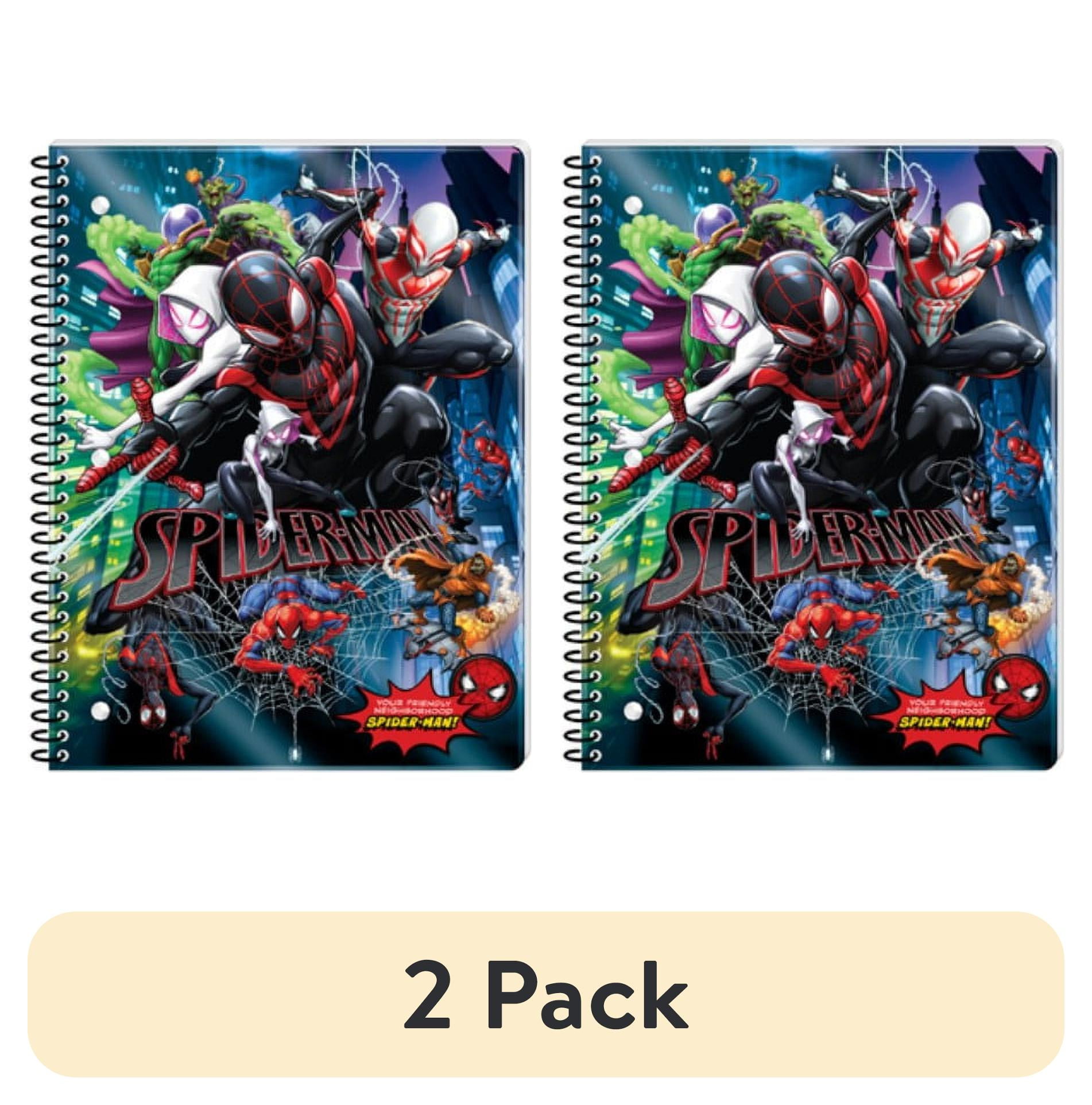 (2 pack) Marvel Spider-Man 1-Subject Spiral Notebook, Wide Ruled, 80 ...