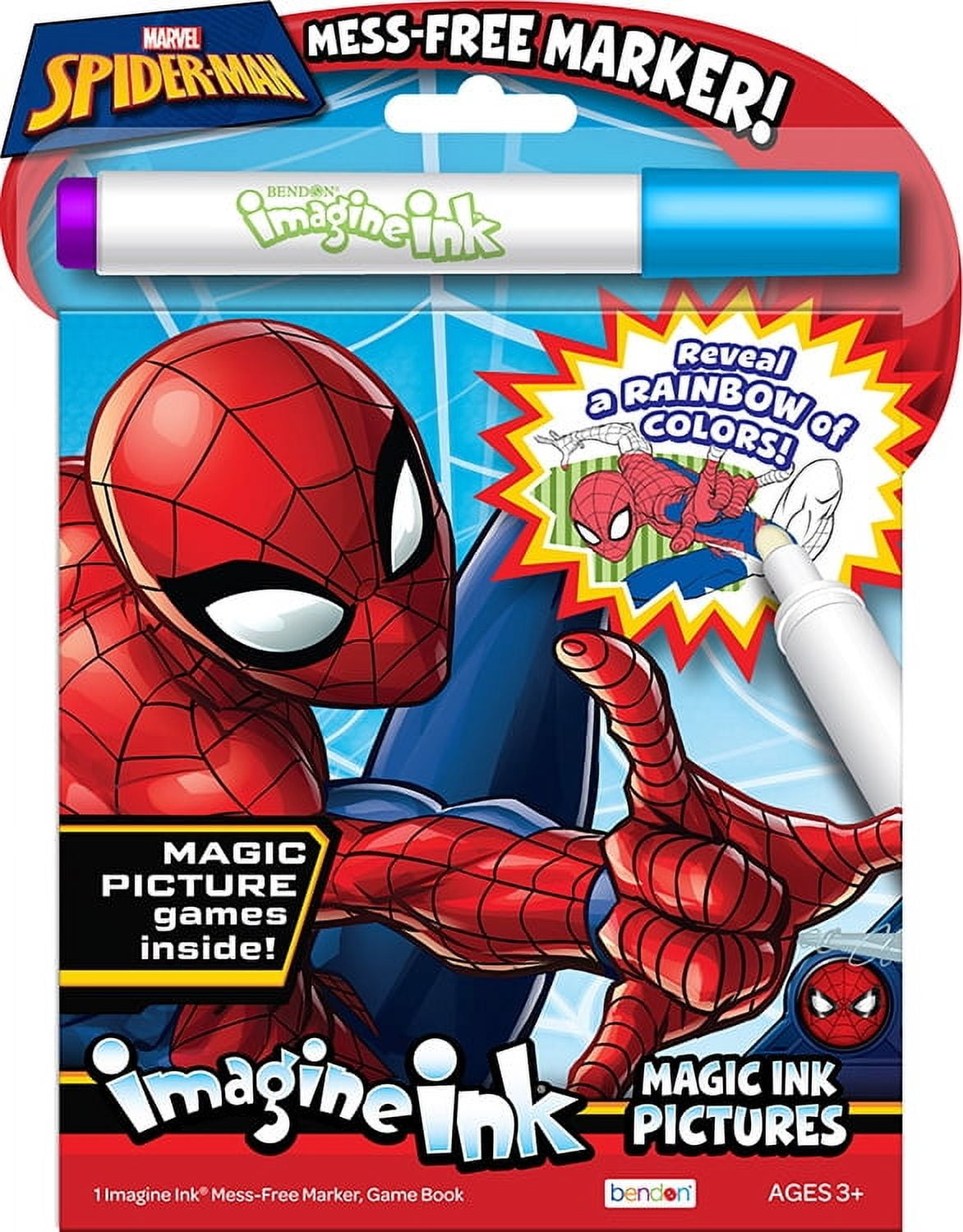 Marvle Spider-Man Imagine Ink Coloring Book Activity Pad with 16 Pages ...