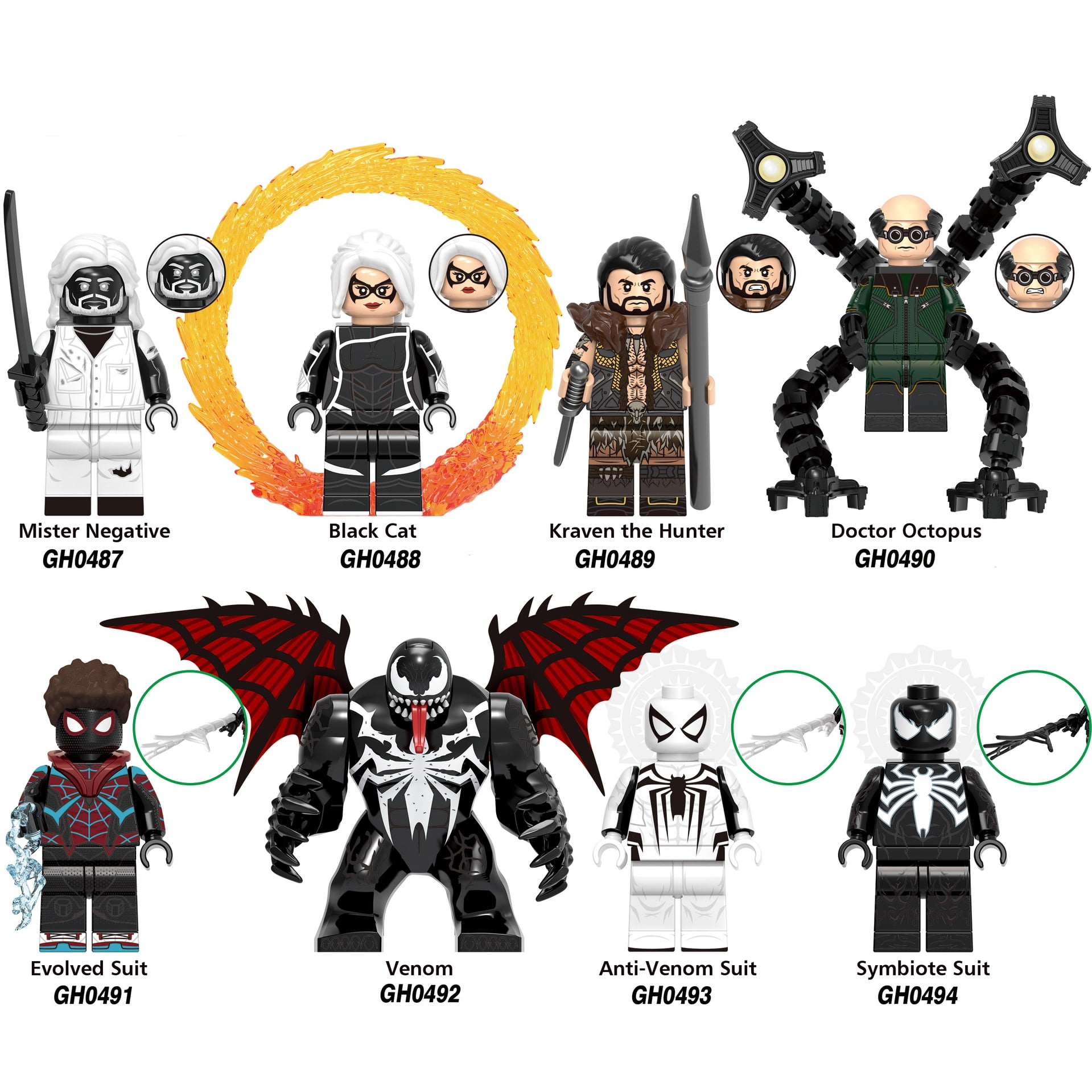 Toybuy Marvel Spider-Man 2 Venom Interlocking Block Building Set, 8 ...