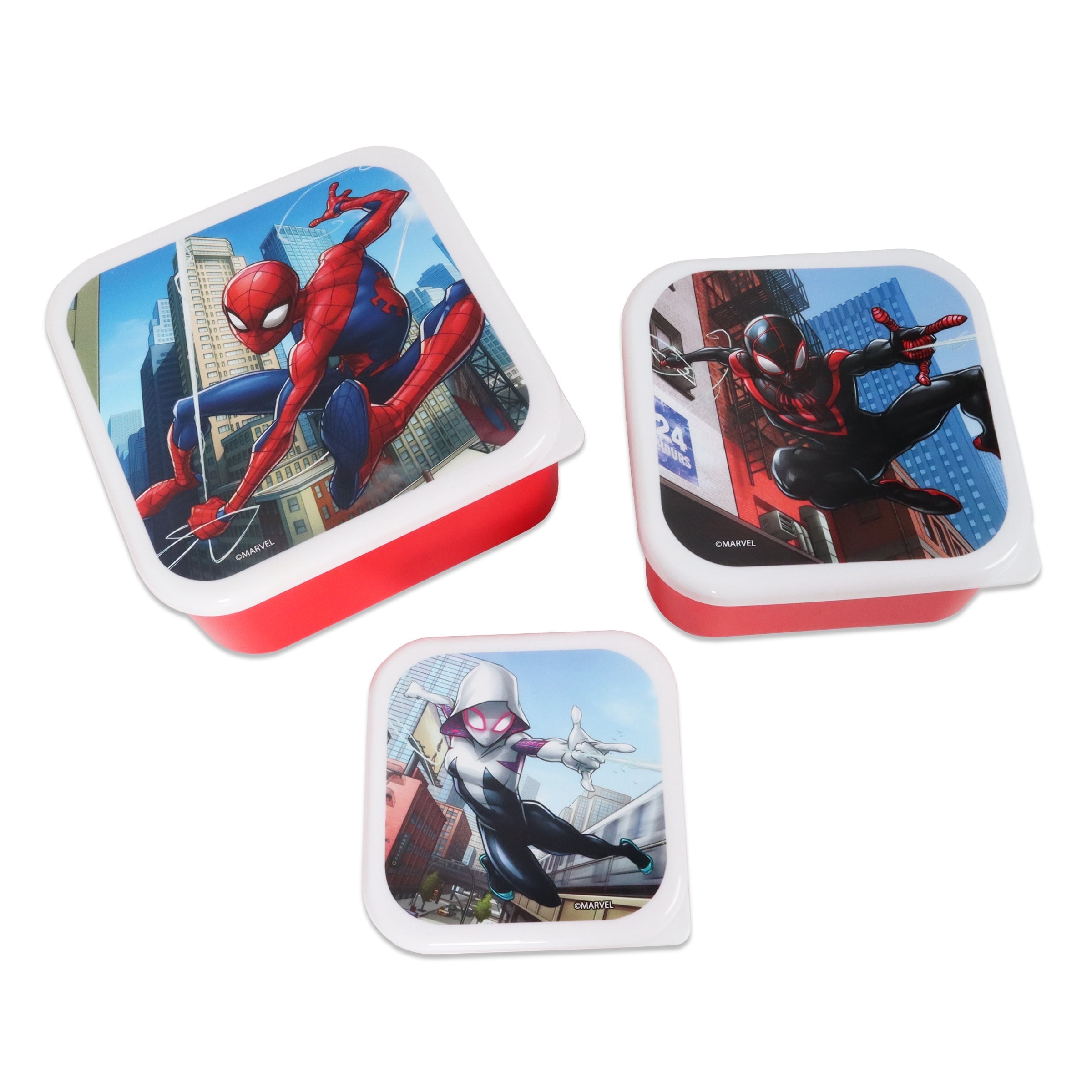 Marvel Spider-Man 3 Piece Square Lunch Box Set - Walmart.com