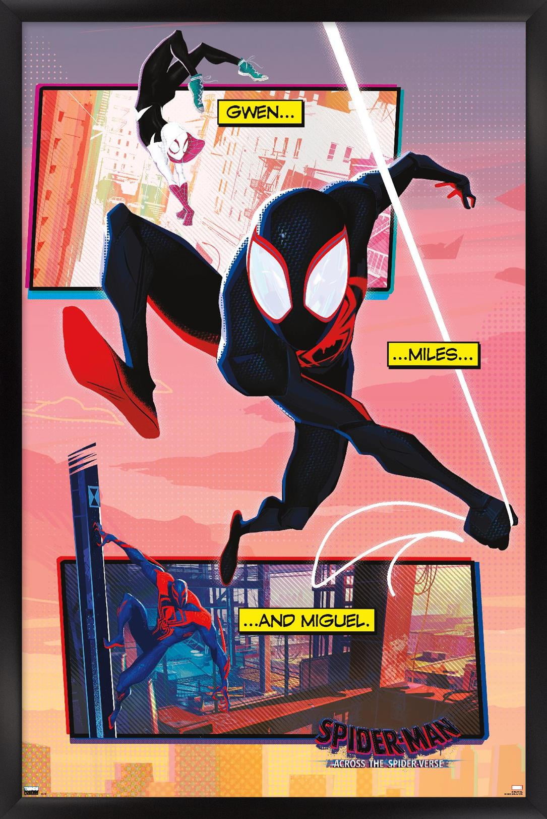 Marvel Spider-Man: Across the Spider-Verse - Trio Wall Poster, 14.725" x 22.375" Framed ...