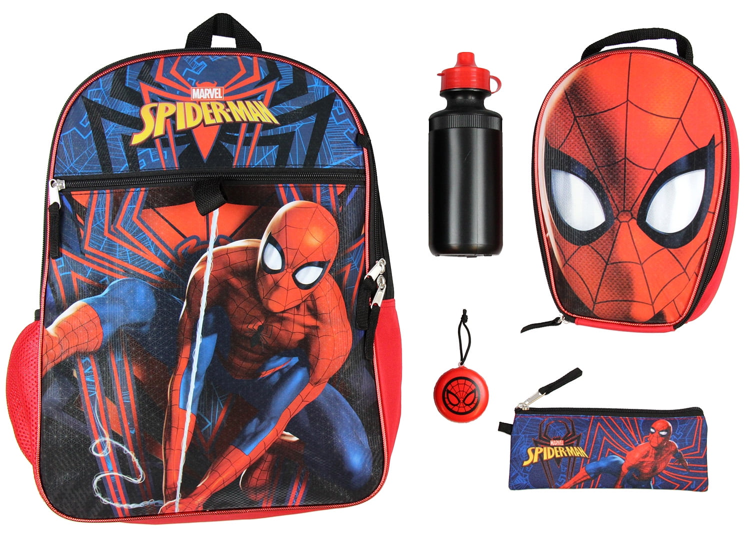 "Marvel Spider-Man 16"" Superhero Insulated Backpack Set, 5PC with ...