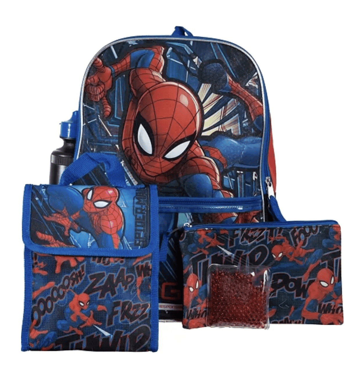 Marvel Spider-Man Backpack with lunch Kit - 5 Piece Set - Walmart.com