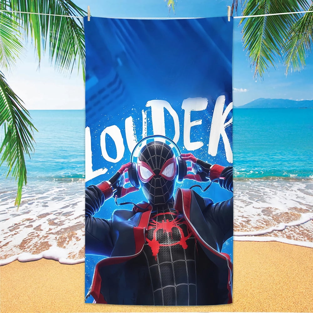 Marvel Spider-Man Beach Towel Microfiber Double-Sided Fleece Absorbent ...