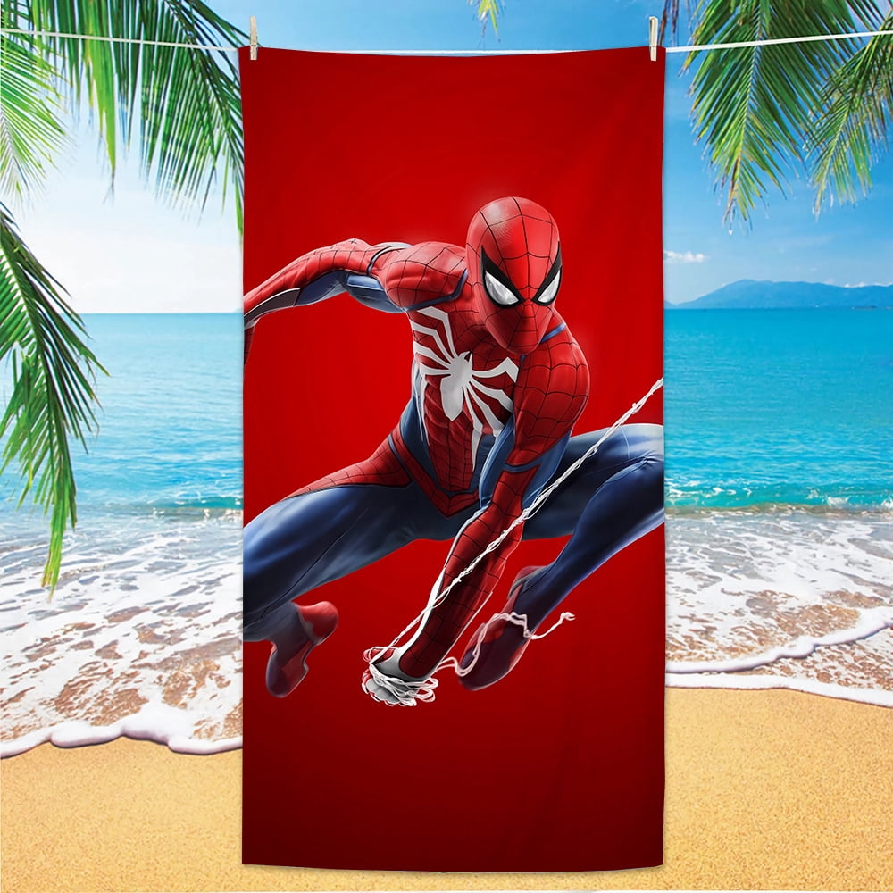 Marvel Spider-Man Beach Towel Microfiber Double-Sided Fleece Absorbent ...