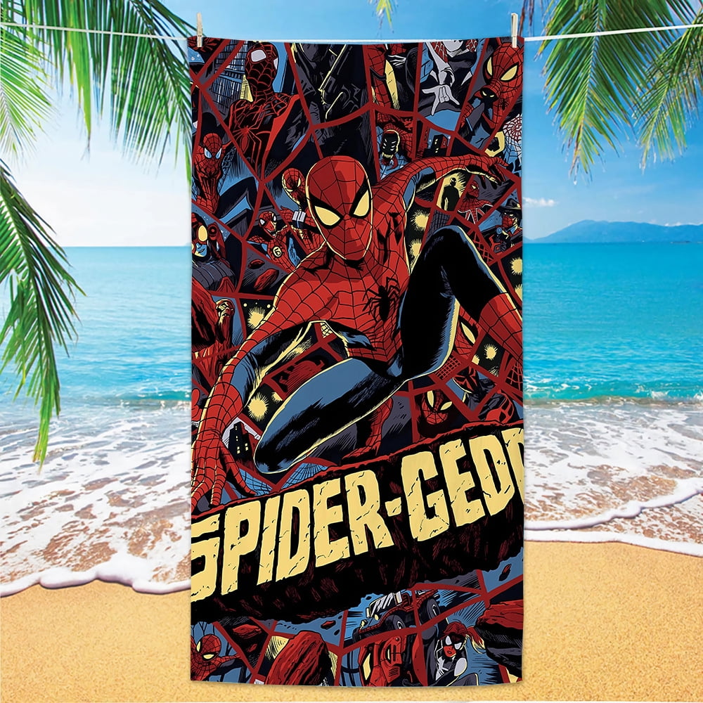Marvel Spider-Man Beach Towel Microfiber Double-Sided Fleece Absorbent ...