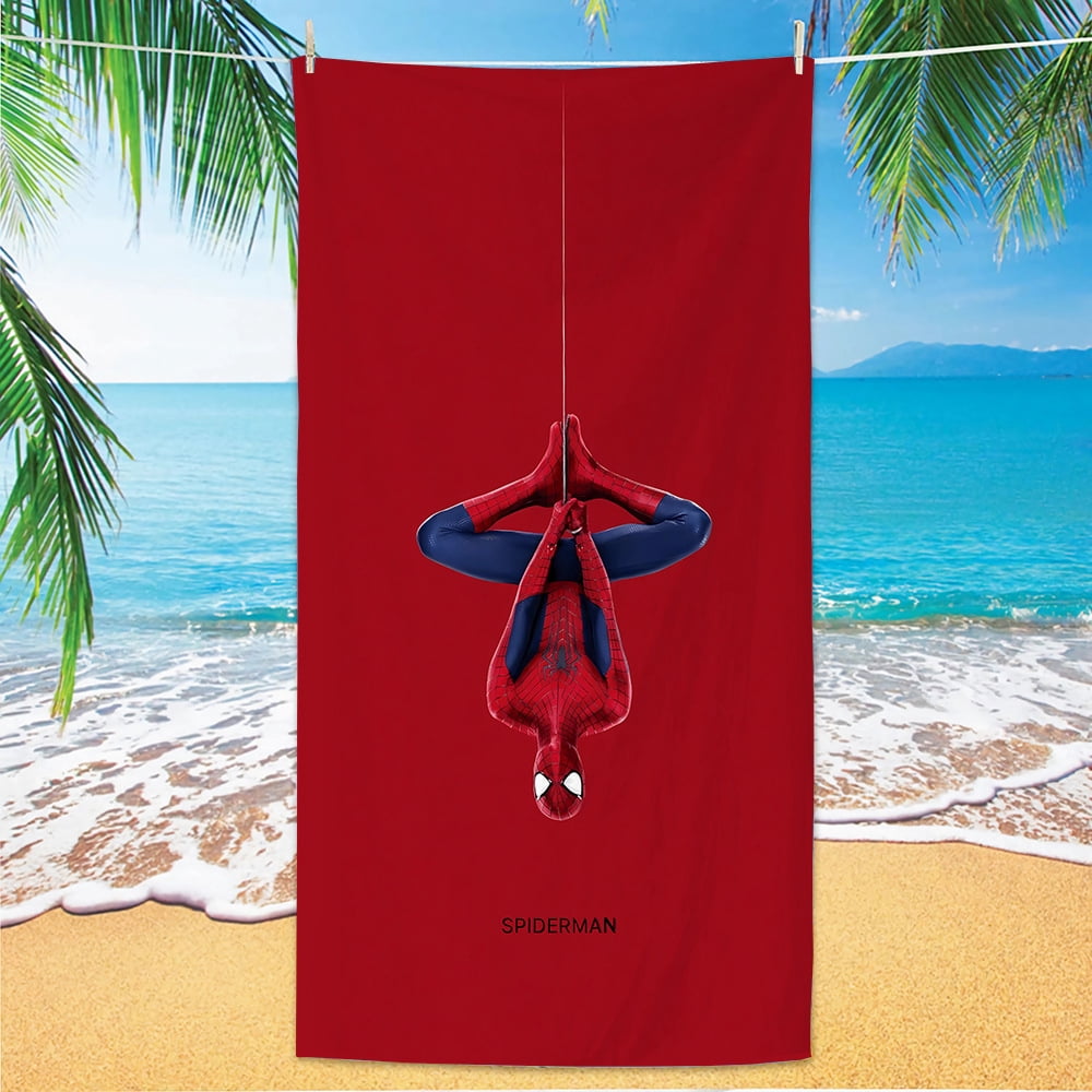 Marvel Spider-Man Beach Towel Microfiber Double-Sided Fleece Absorbent ...