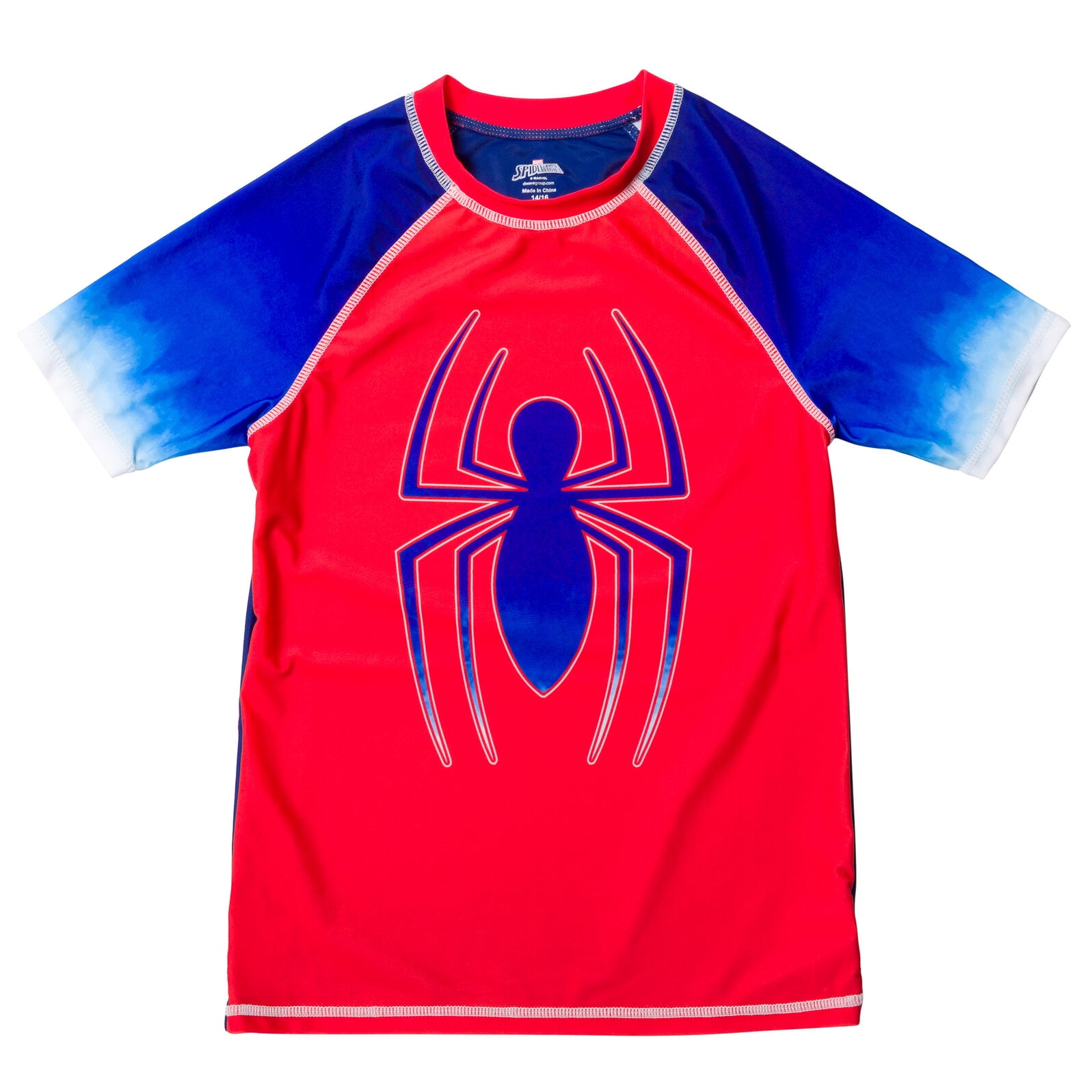 Marvel Avengers Big Boys Rash Guard Swim Shirt Logo Blue 14-16 ...