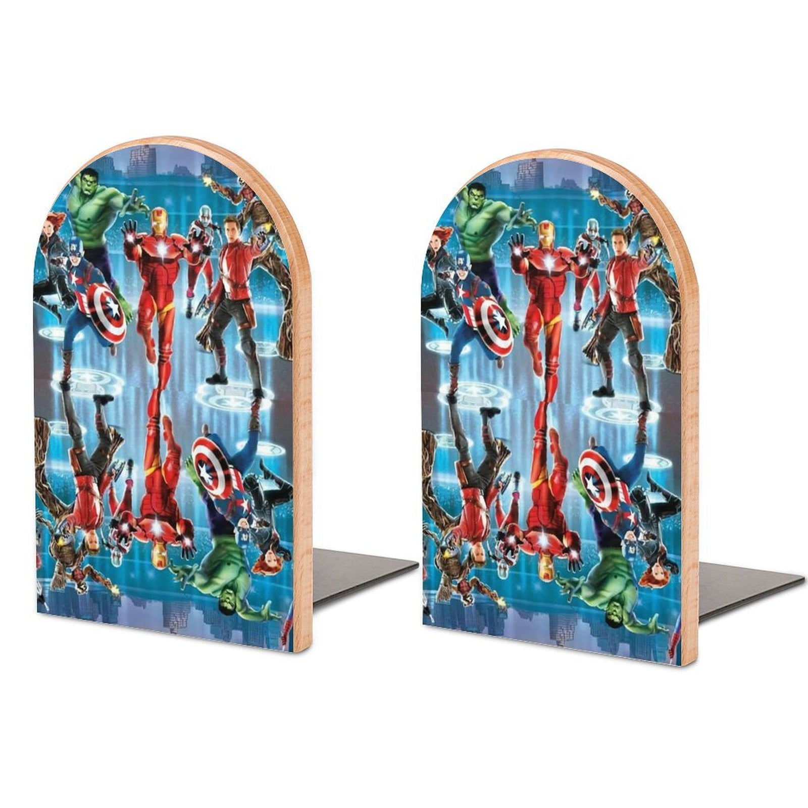 Marvel-Spider-Man Book Ends,Book Ends for Shelves,Beech Wooden Bookends ...