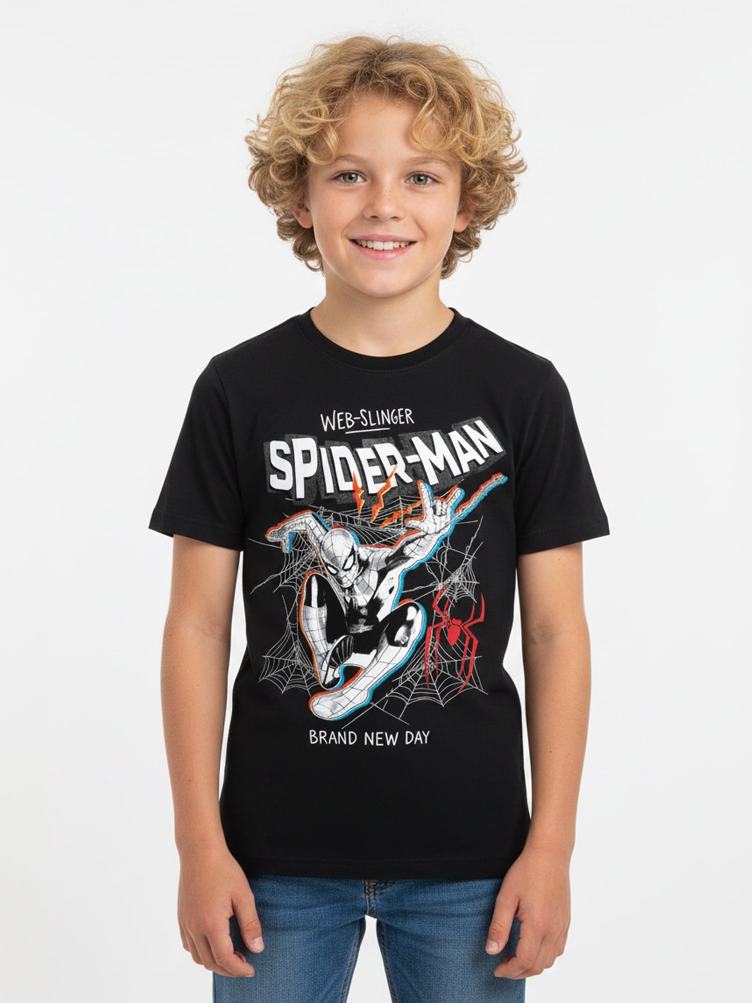 Marvel Spider-Man Boys' Graphic Tee with Short Sleeves, Webslinger ...