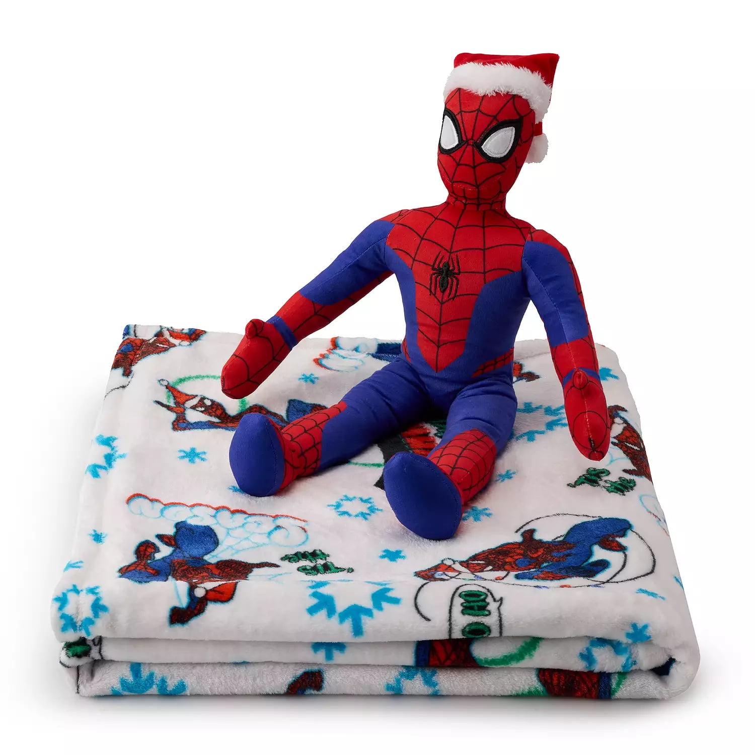 Marvel Spider-Man Christmas Holiday Throw Blanket and Plush Figure Set ...
