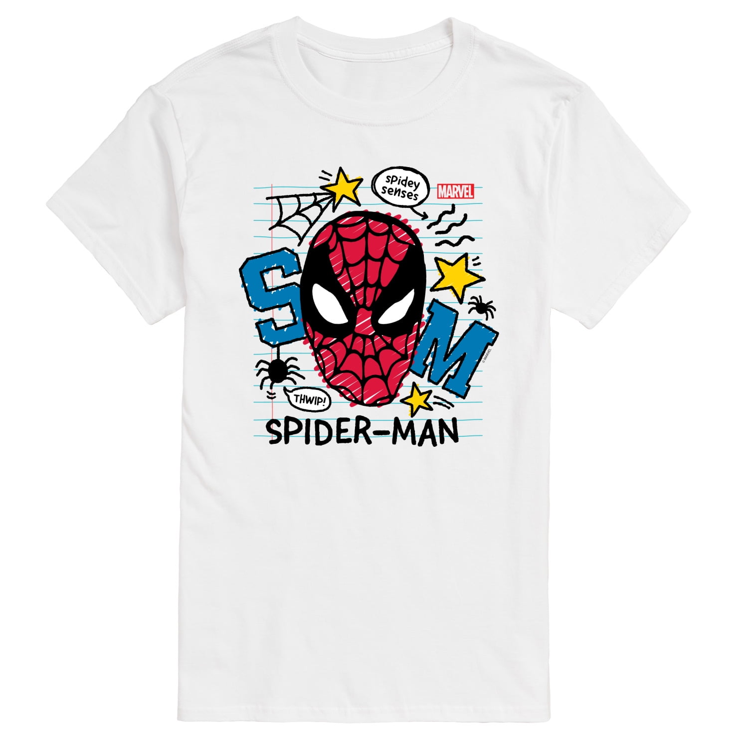 Marvel Spider-Man - Doodled Spidey - Men's Short Sleeve Graphic T-Shirt ...
