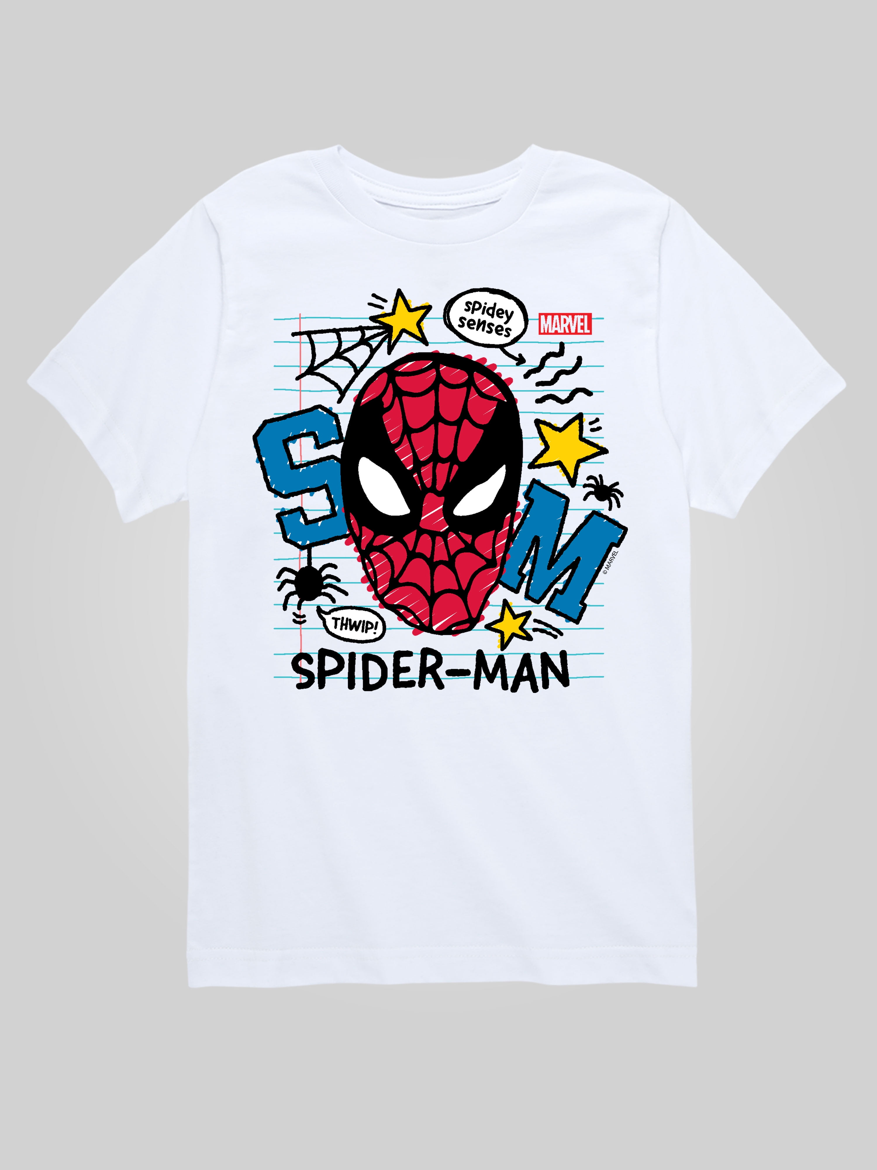 Marvel Spider-Man - Doodled Spidey - Toddler And Youth Short Sleeve ...