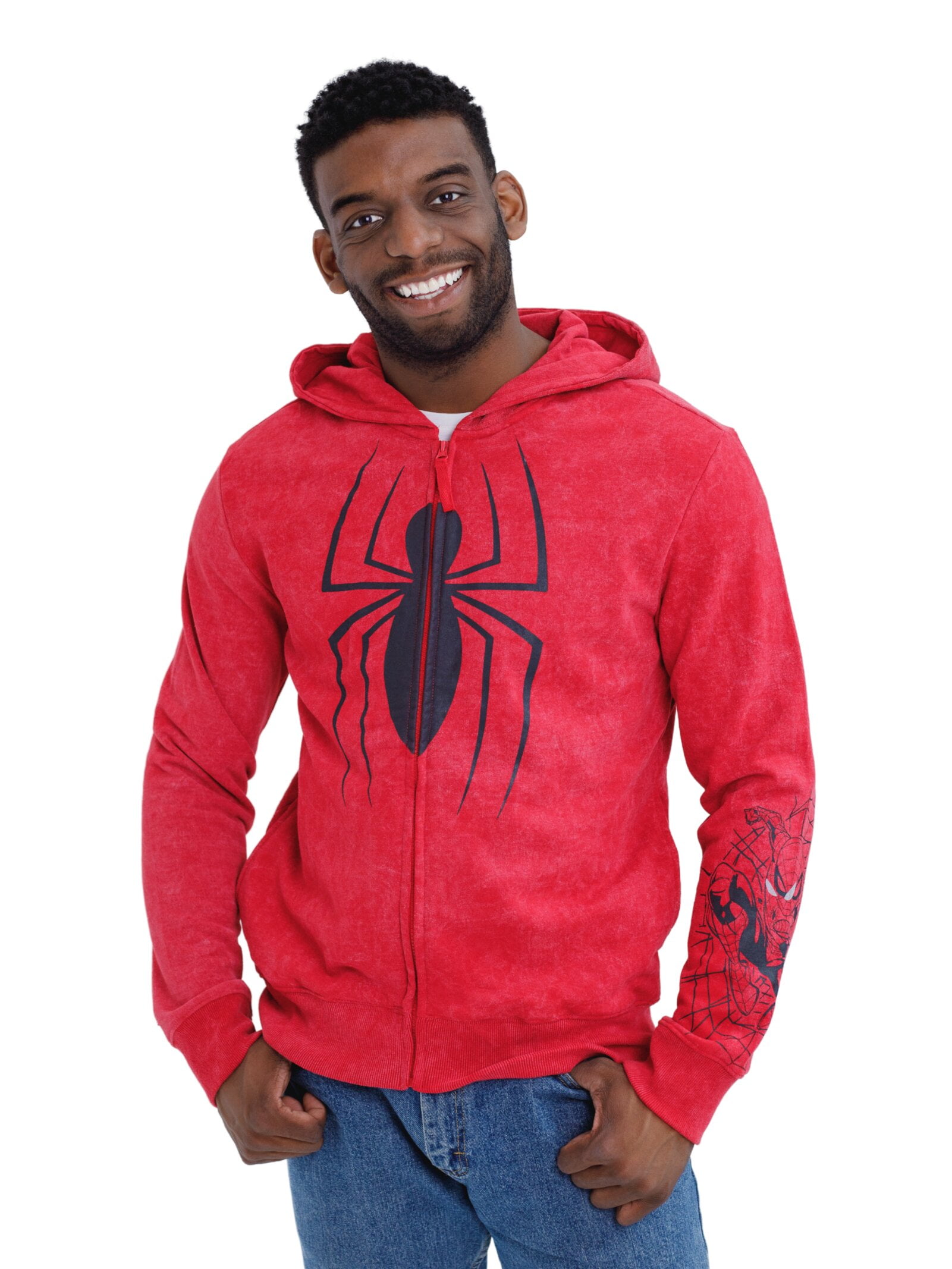 Marvel Spider-Man Fleece Matching Family Zip Up Cosplay Hoodie Adult ...