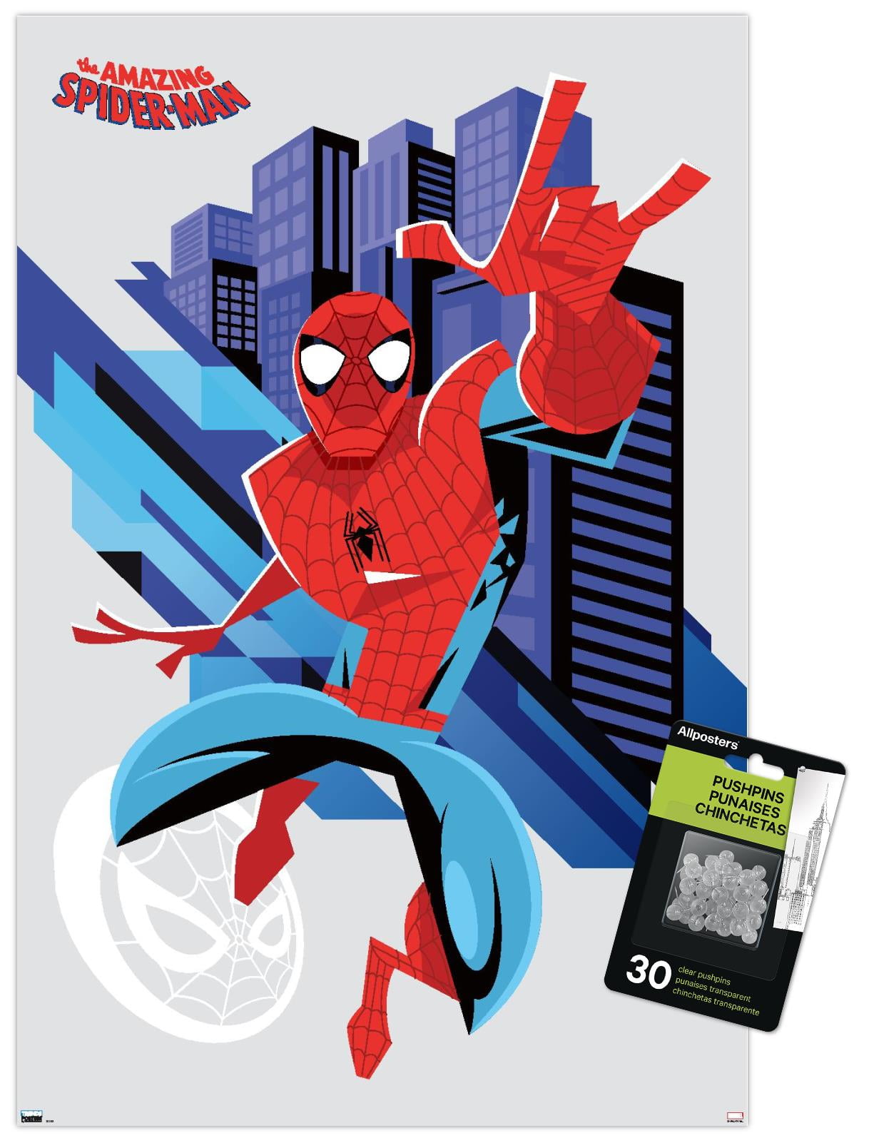 Marvel Spider-Man: Geometic Hero - Web-Slinger Wall Poster with Push ...