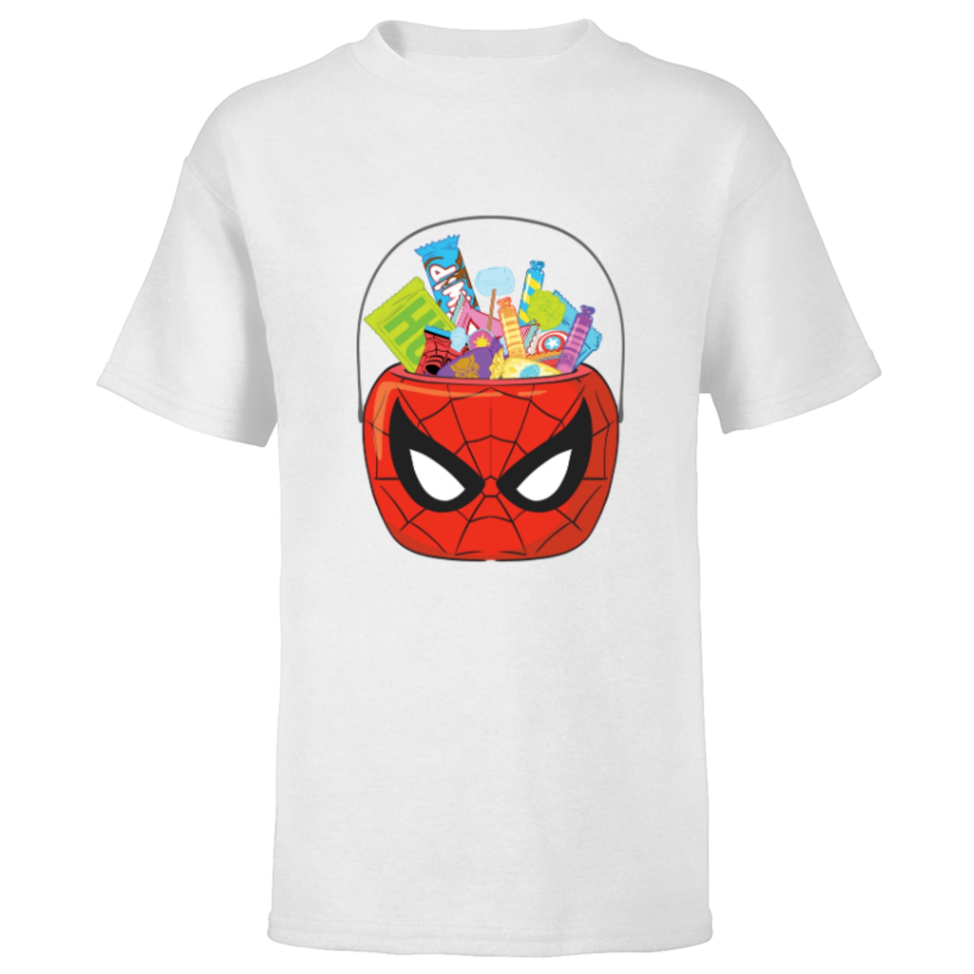 Marvel Spider-Man Halloween Trick or Treat Candy Bucket - Short Sleeve ...