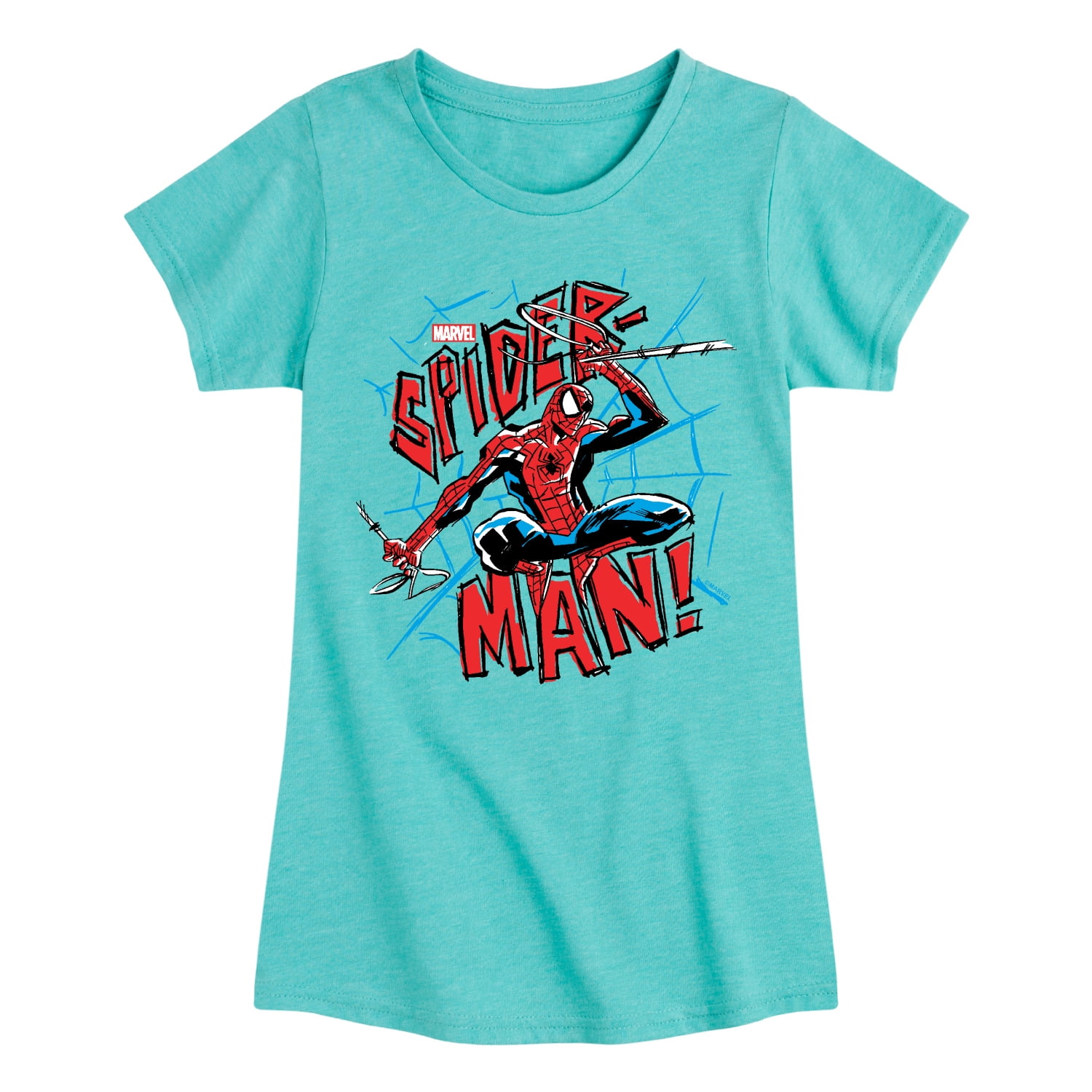 Marvel Spider-Man - Ink - Toddler And Youth Girls Fitted Short Sleeve ...