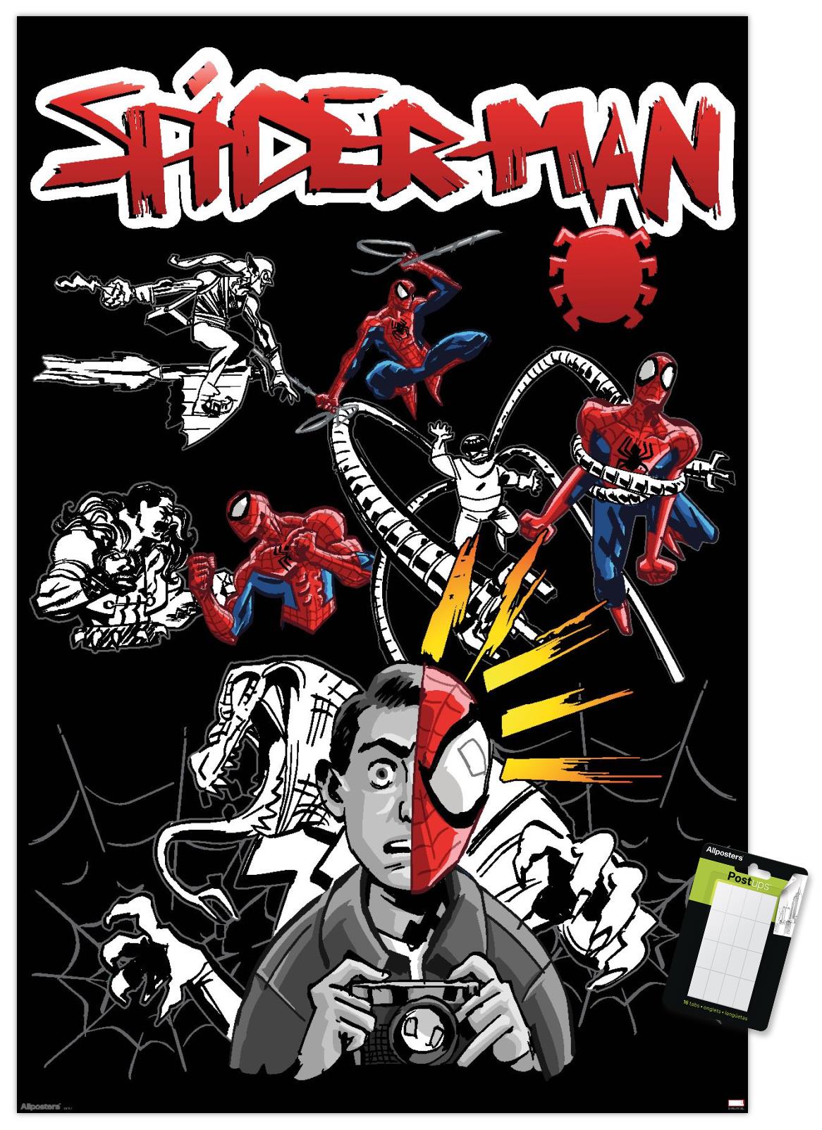 Marvel Spider-Man: Inked - Spider-Sense Wall Poster, 14.725" x 22.375 ...