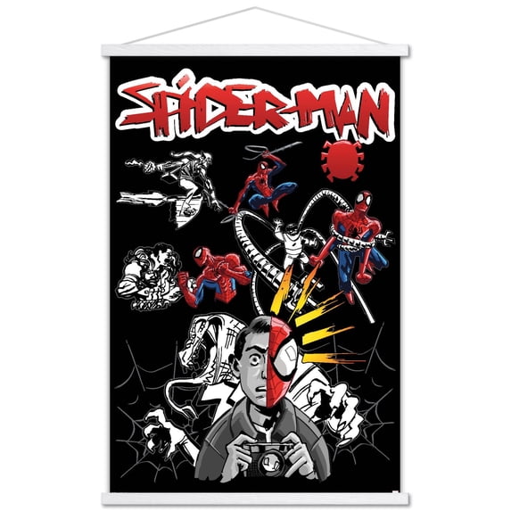 Marvel Spider-Man: Inked - Spider-Sense Wall Poster with Magnetic Frame ...