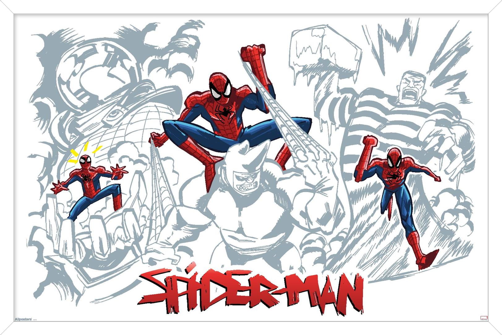 Marvel Spider-Man: Inked - Trio Wall Poster, 14.725" x 22.375" Framed ...