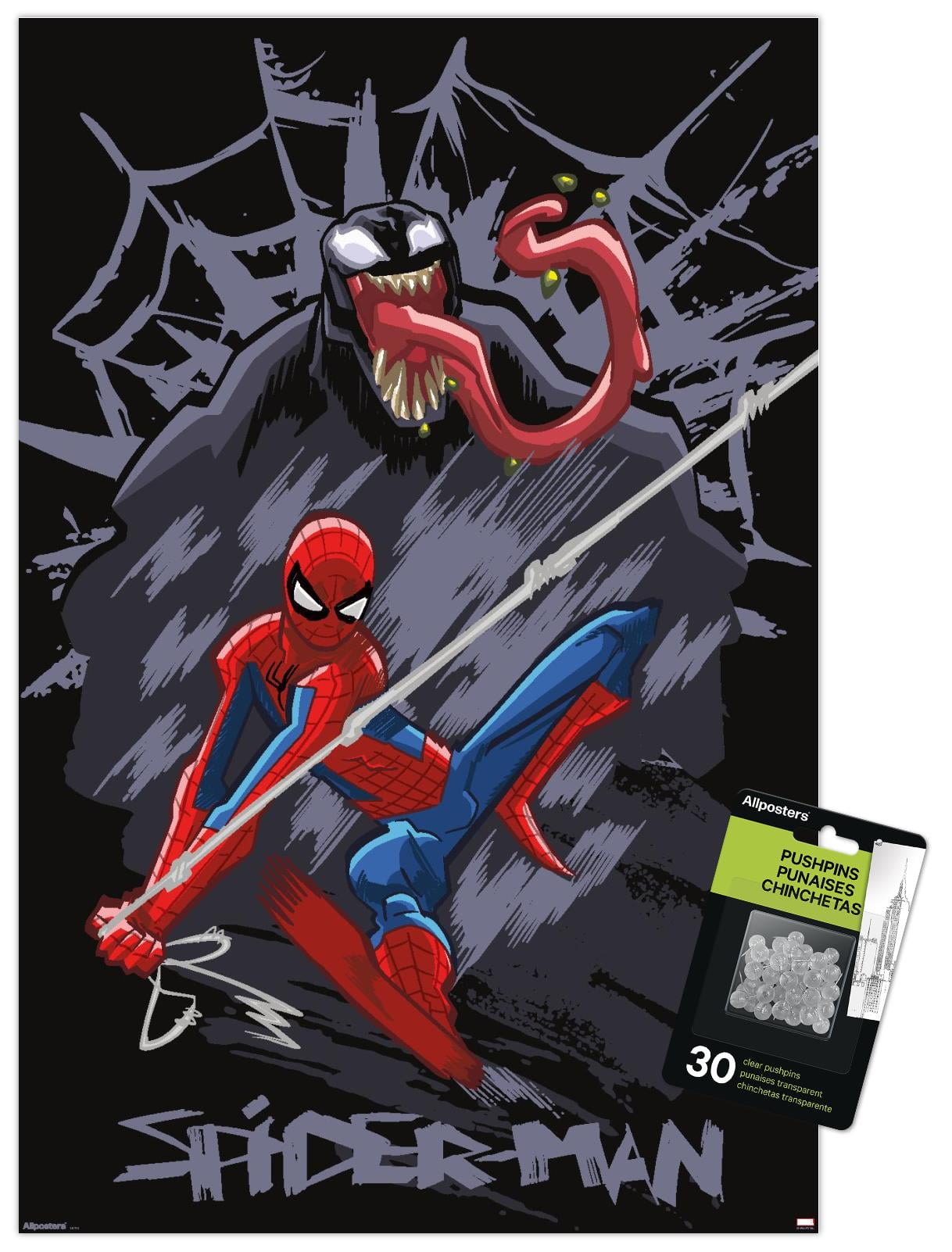 Marvel Spider-Man: Inked - Venom Wall Poster with Push Pins, 14.725" x ...