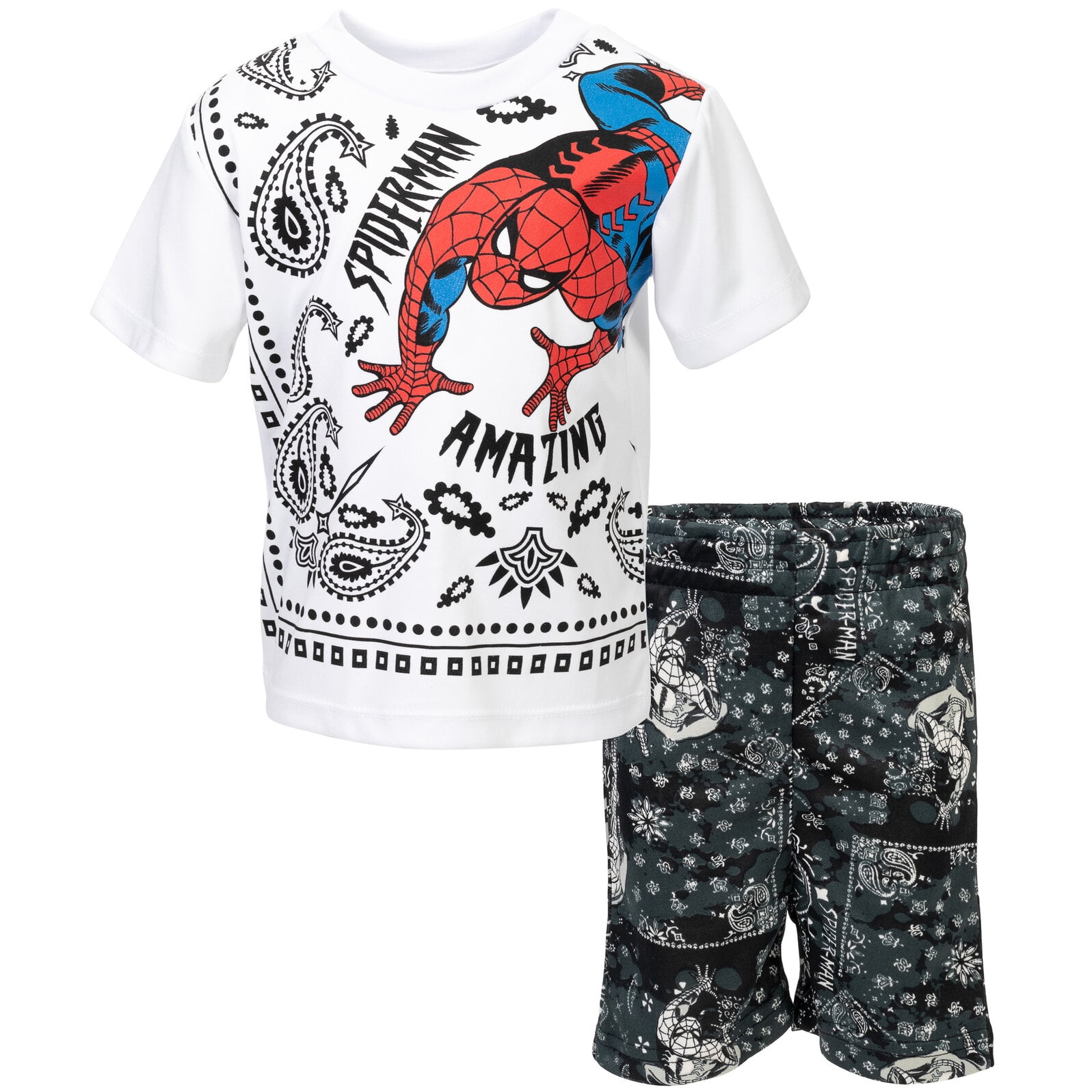 Marvel Avengers Spider-Man Summer Clothes: Athletic T-Shirt & Shorts ...