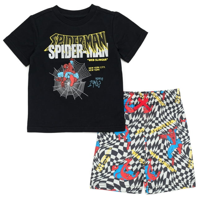Marvel Spider-Man Little Boys T-Shirt and Shorts Outfit Set Toddler to ...
