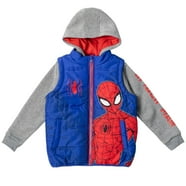 Marvel Avengers Spider-Man Reversible Puffer Jacket for Kids – Sherpa ...