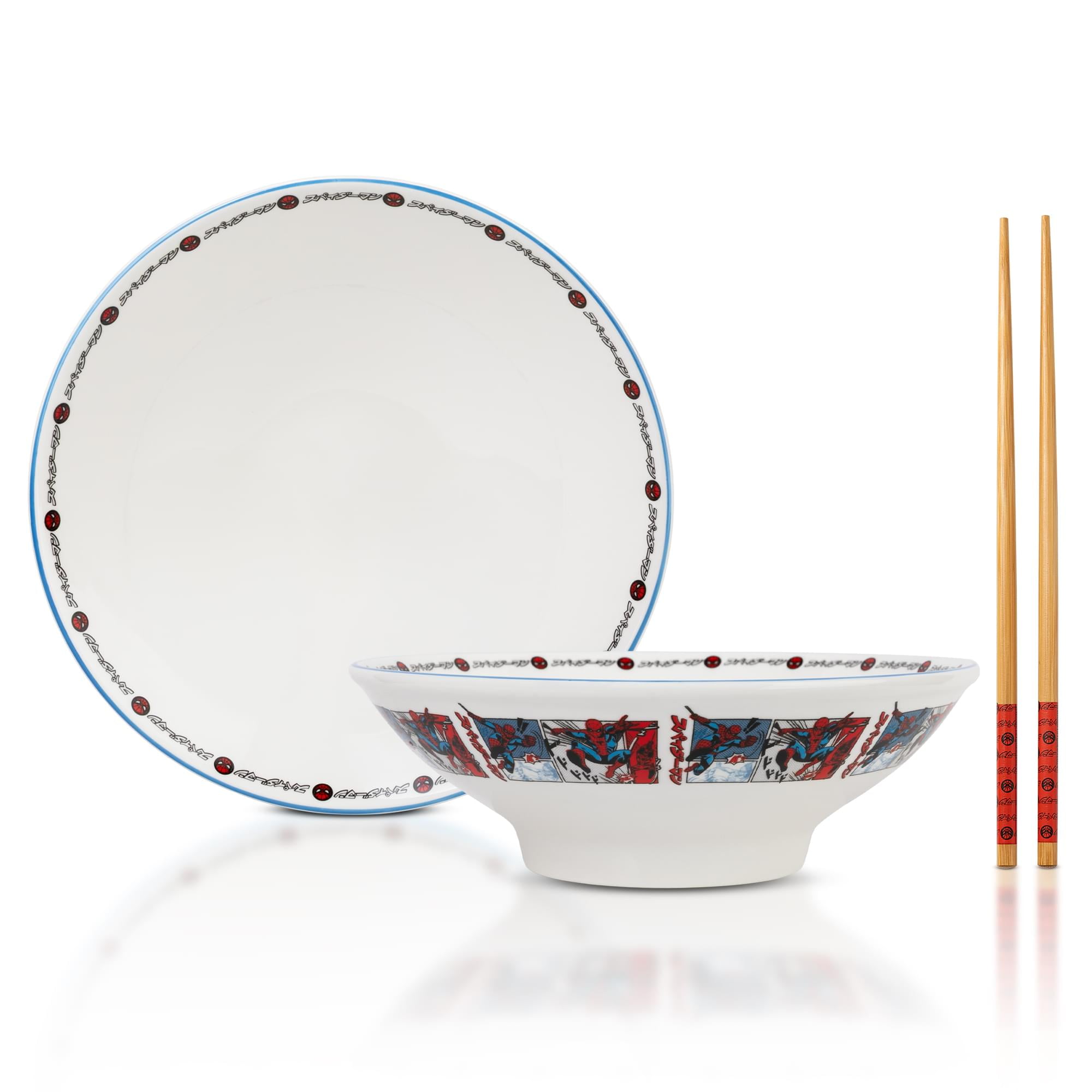 Marvel Spider-Man Manga Panels 30-Ounce Ramen Bowl and Chopstick Set ...