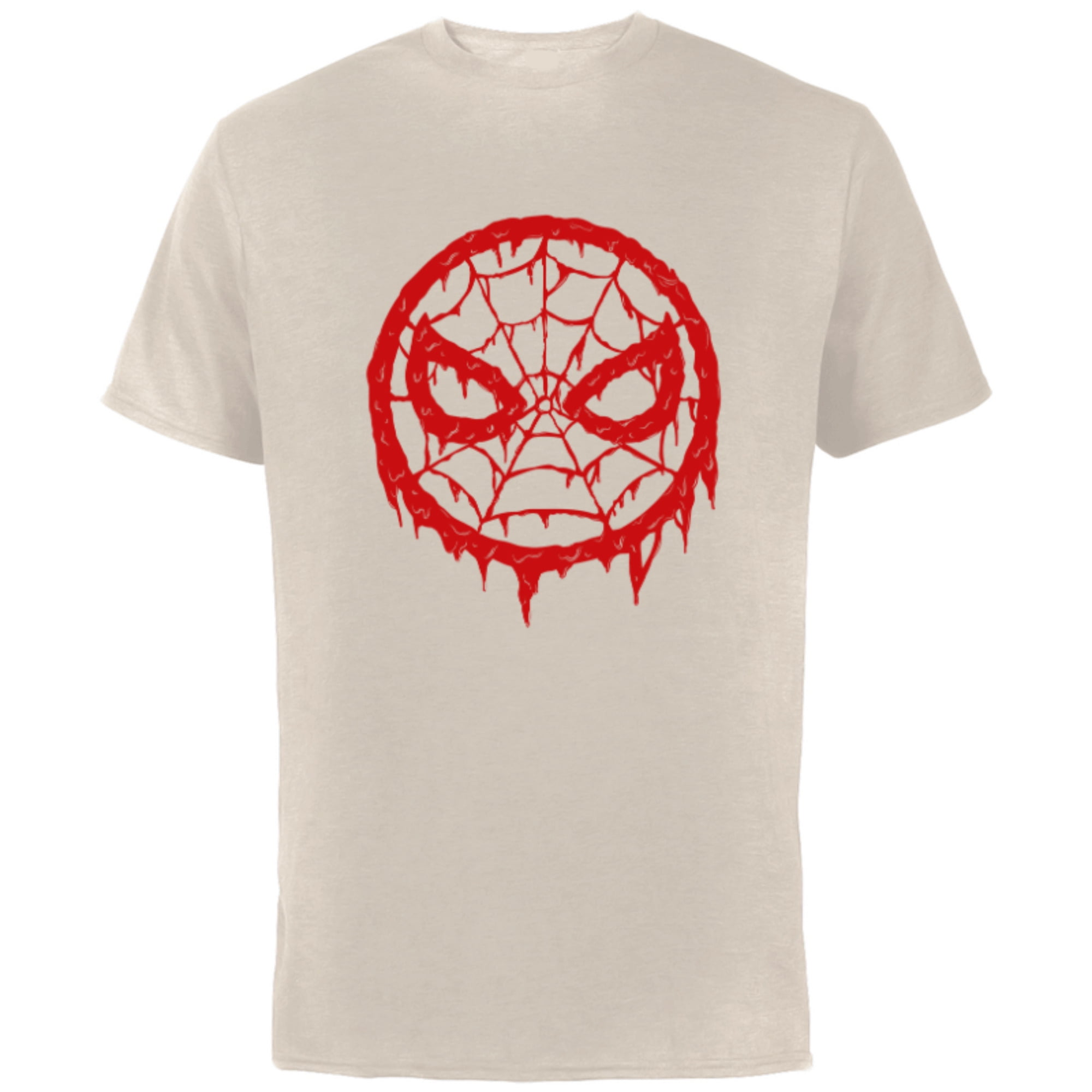 Marvel Spider-Man Mask Logo Melting Paint Drip - Short Sleeve Cotton T ...
