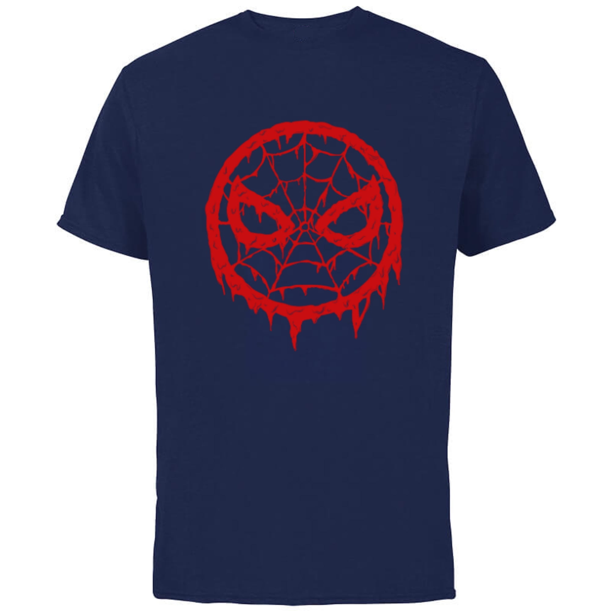 Marvel Spider-Man Mask Logo Melting Paint Drip - Short Sleeve Cotton T ...