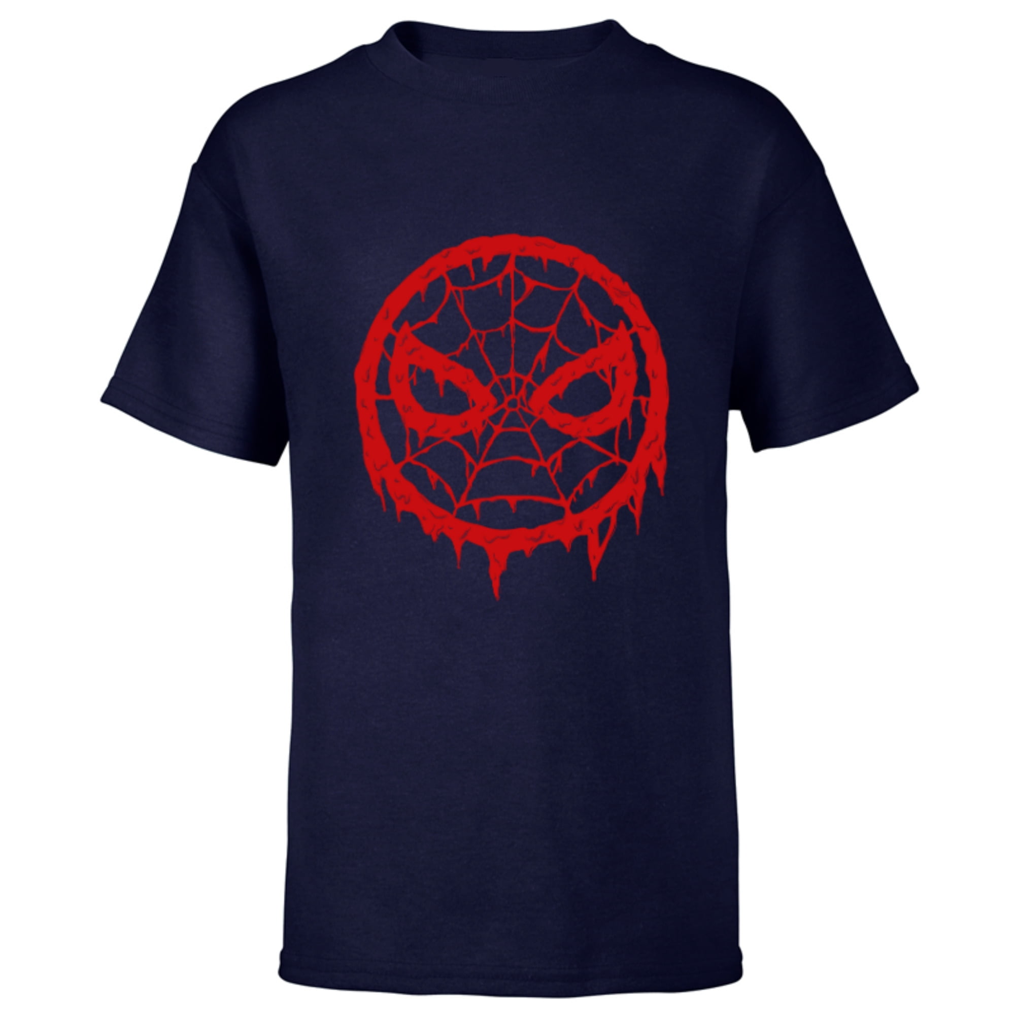 Marvel Spider-Man Mask Logo Melting Paint Drip - Short Sleeve T-Shirt ...