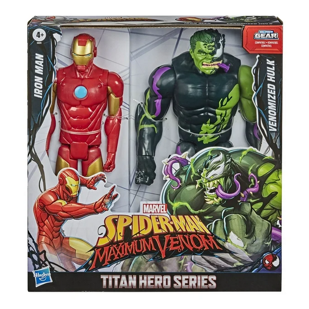 Marvel Spider-Man Maximum Venom Titan Hero Series Iron Man & Venomized ...