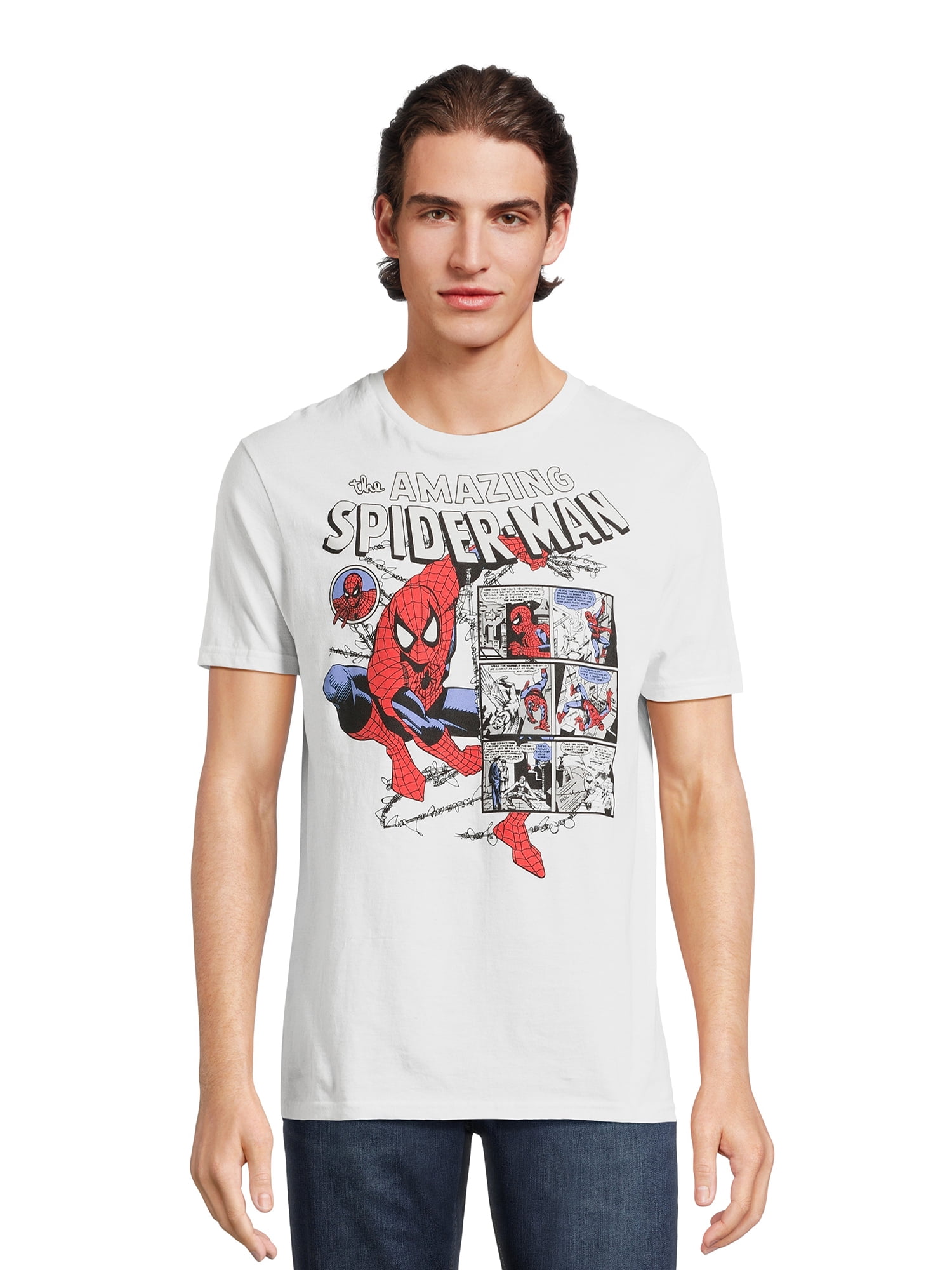 Spider-Man Men's Comic Graphic Tee Short Sleeves S-3XL Cotton Blend ...