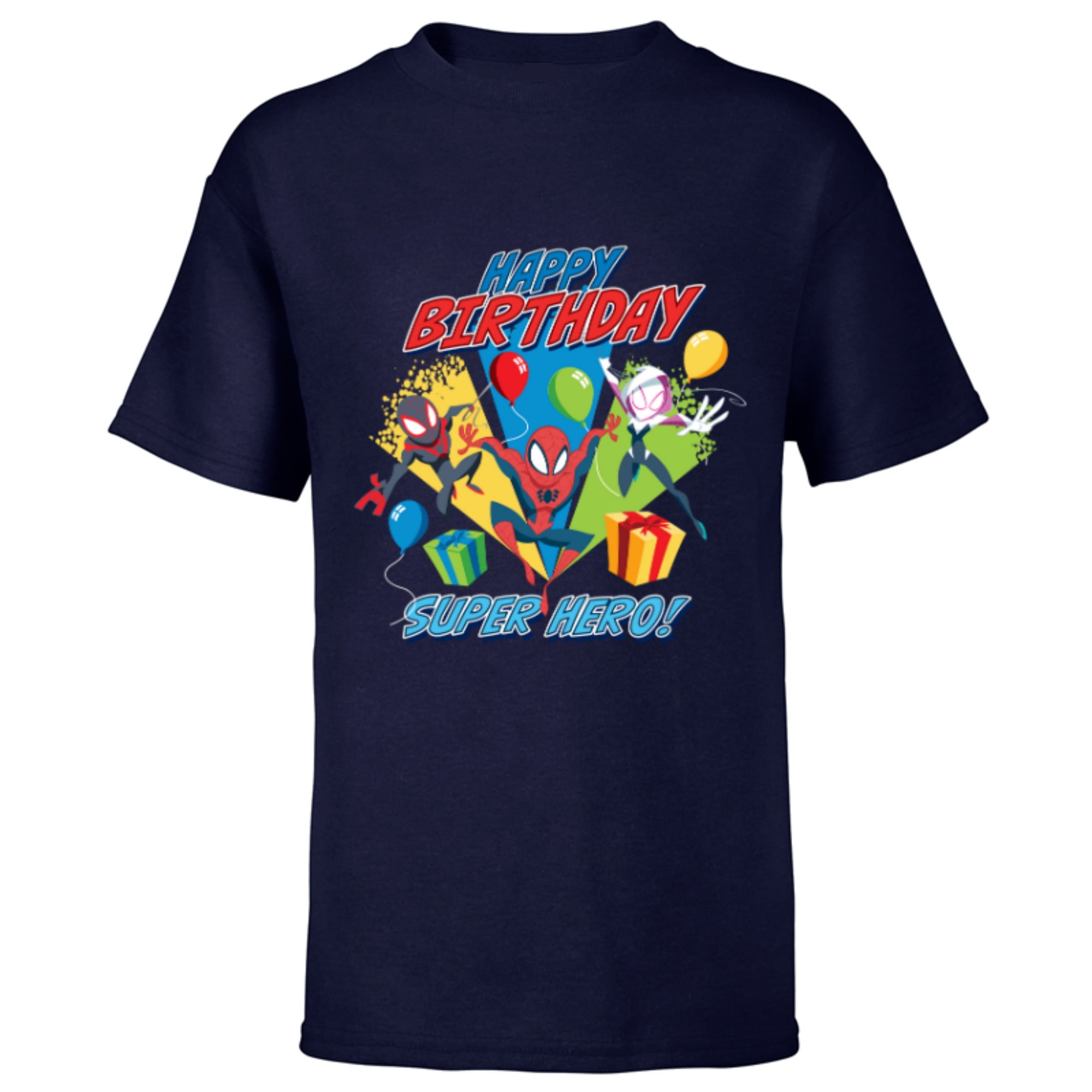 Marvel Spider-Man Miles Gwen Happy Birthday Super Hero! - Short Sleeve ...