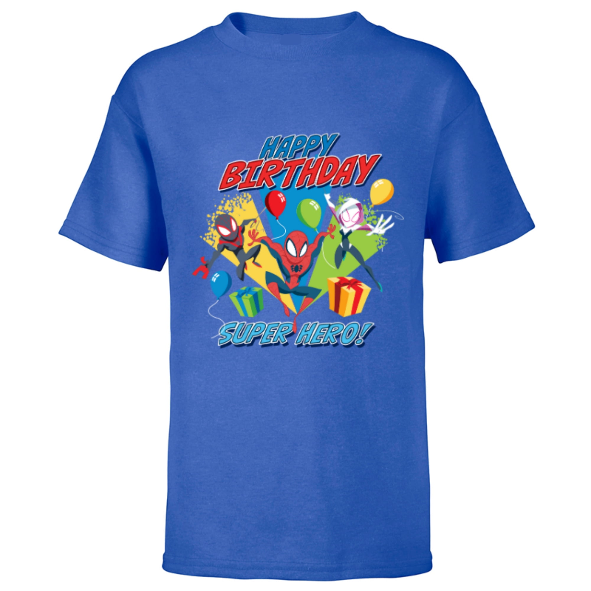Marvel Spider-Man Miles Gwen Happy Birthday Super Hero! - Short Sleeve ...