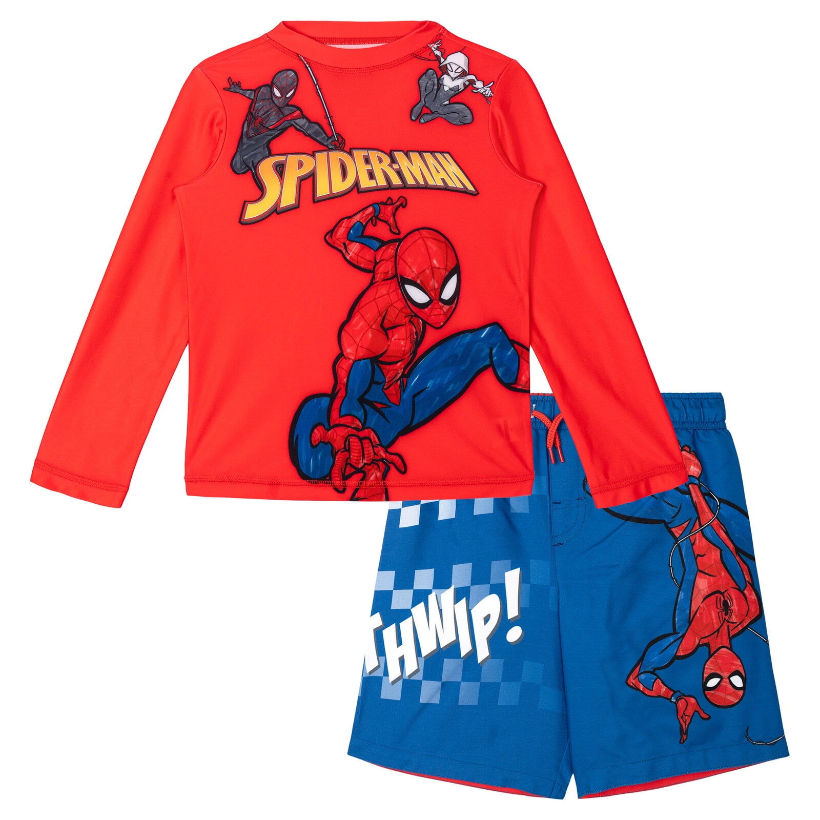 Marvel Spider-Man Miles Morales Ghost-Spider Rash Guard and Swim Trunks ...
