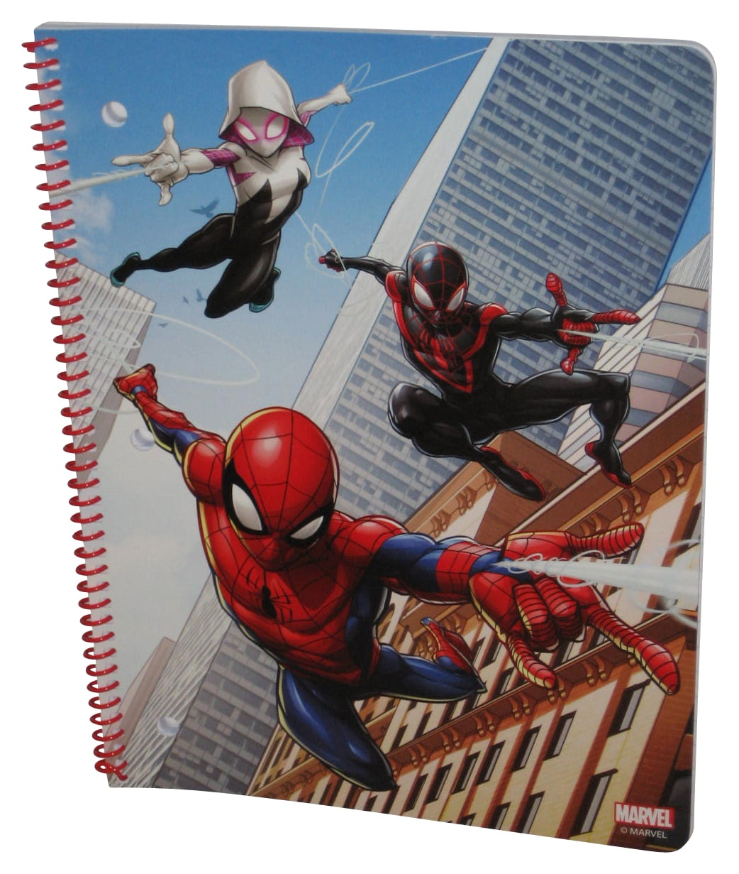 Marvel Spider-Man Miles Morales Gwen Stacy Wide Rulled Spiral Notebook ...