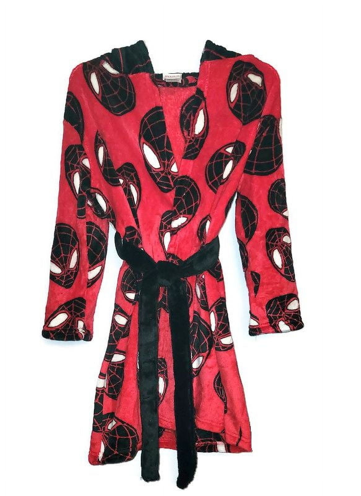 Marvel Spider-Man Miles Morales Hooded Bathrobe, Robe (Medium 8/10 ...