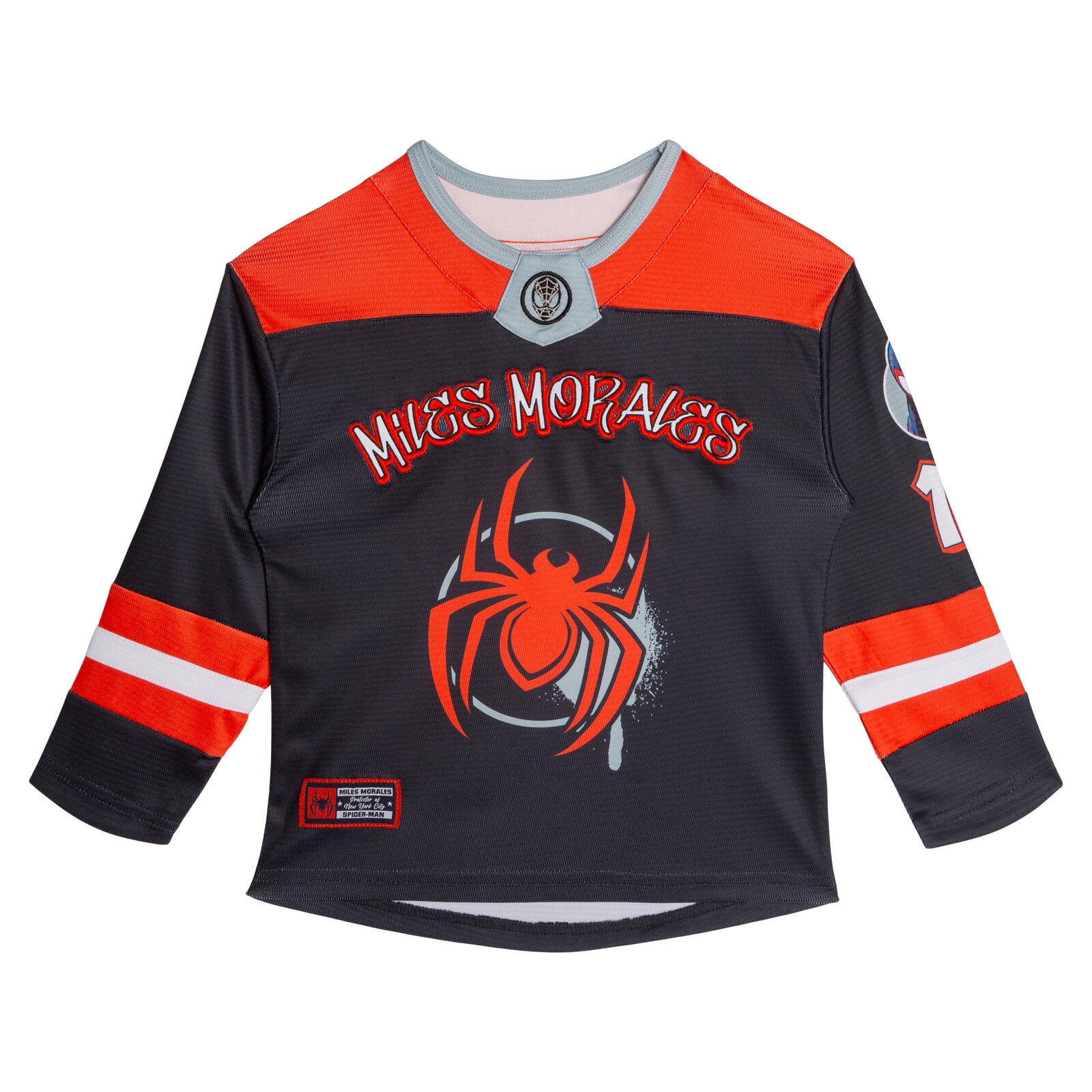 Marvel Spider-Man Miles Morales Mesh Hockey Jersey Long Sleeve T-Shirt ...