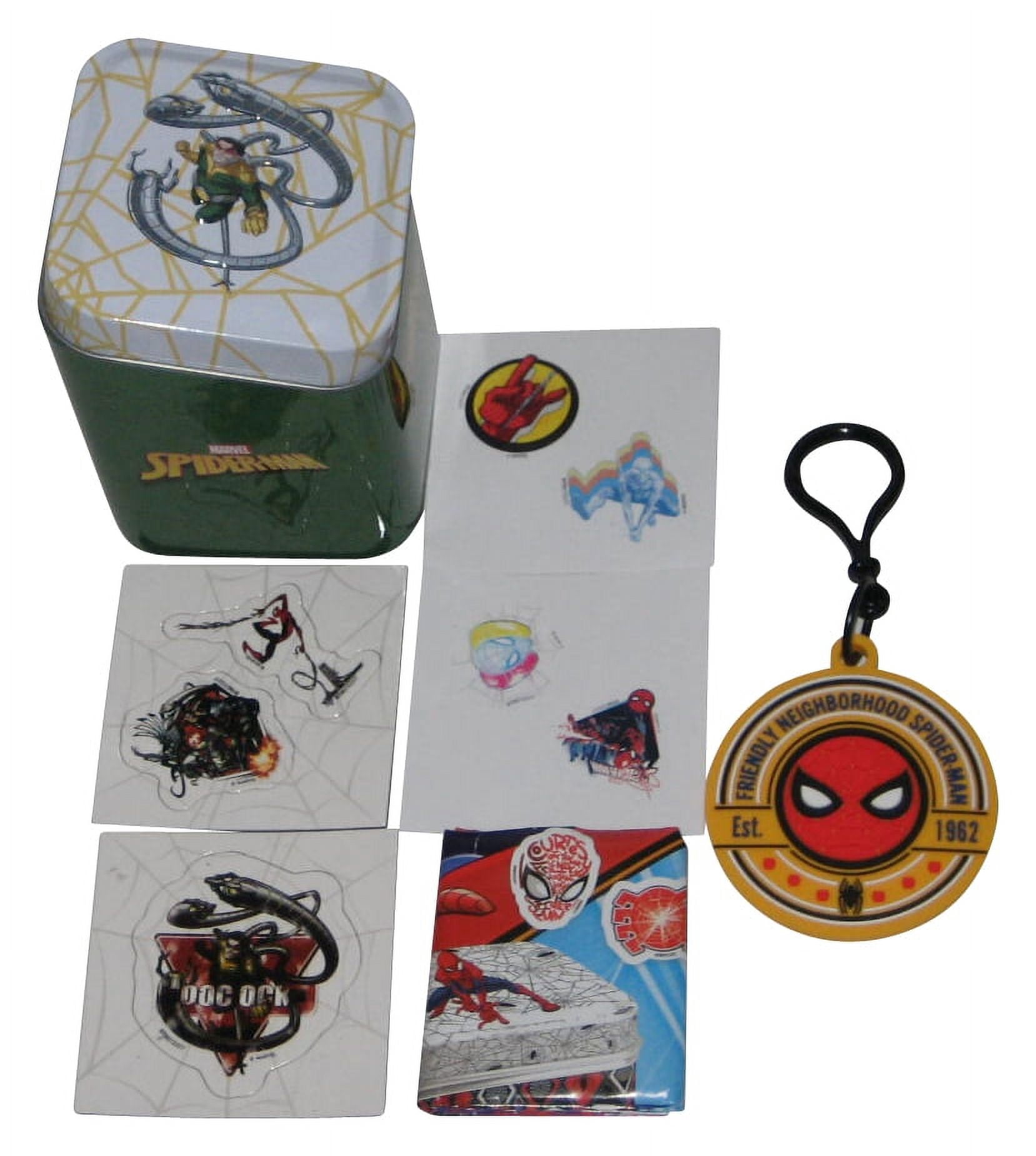 Marvel Spider-Man Mini Tin Gift Set - (Charm Clip, Magnet Cards ...