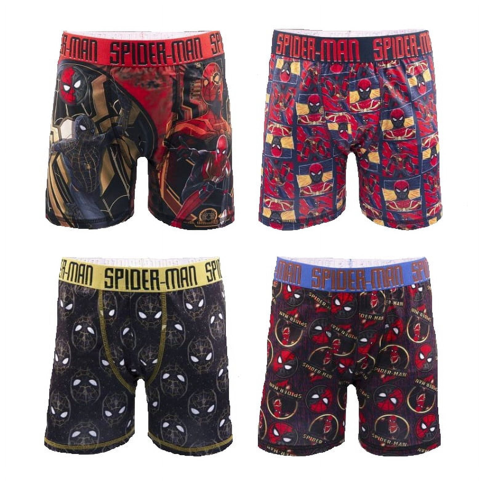 Marvel Spider-Man Boys' 4pk Athletic Boxer Briefs Underwear Spandex ...