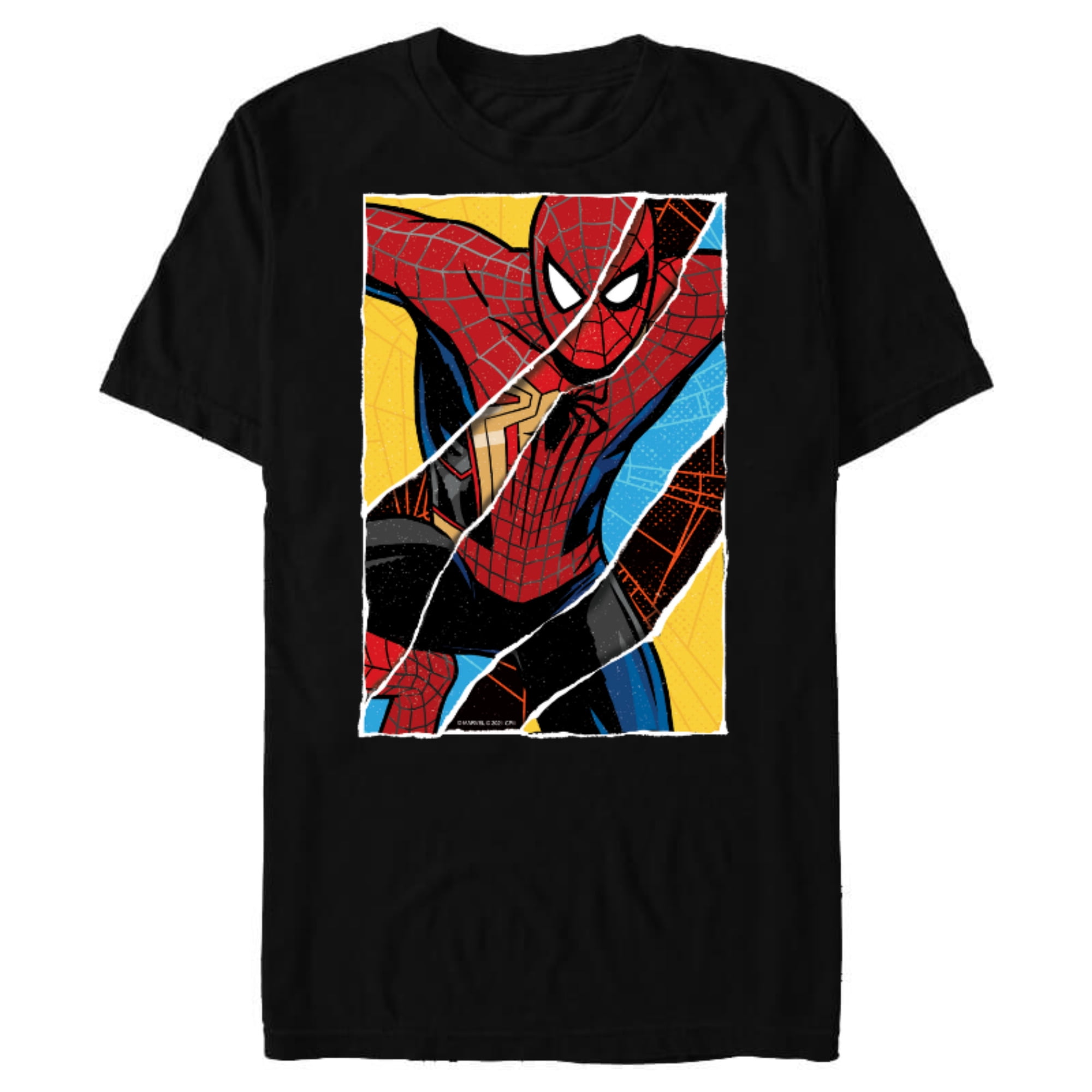 Marvel Spider-Man: No Way Home Spider-Men Comic Collage - Short Sleeve ...