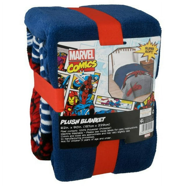 Marvel Spider-Man Plush Twin Bed or Toddler Blanket, Spiderman 62"x90 ...